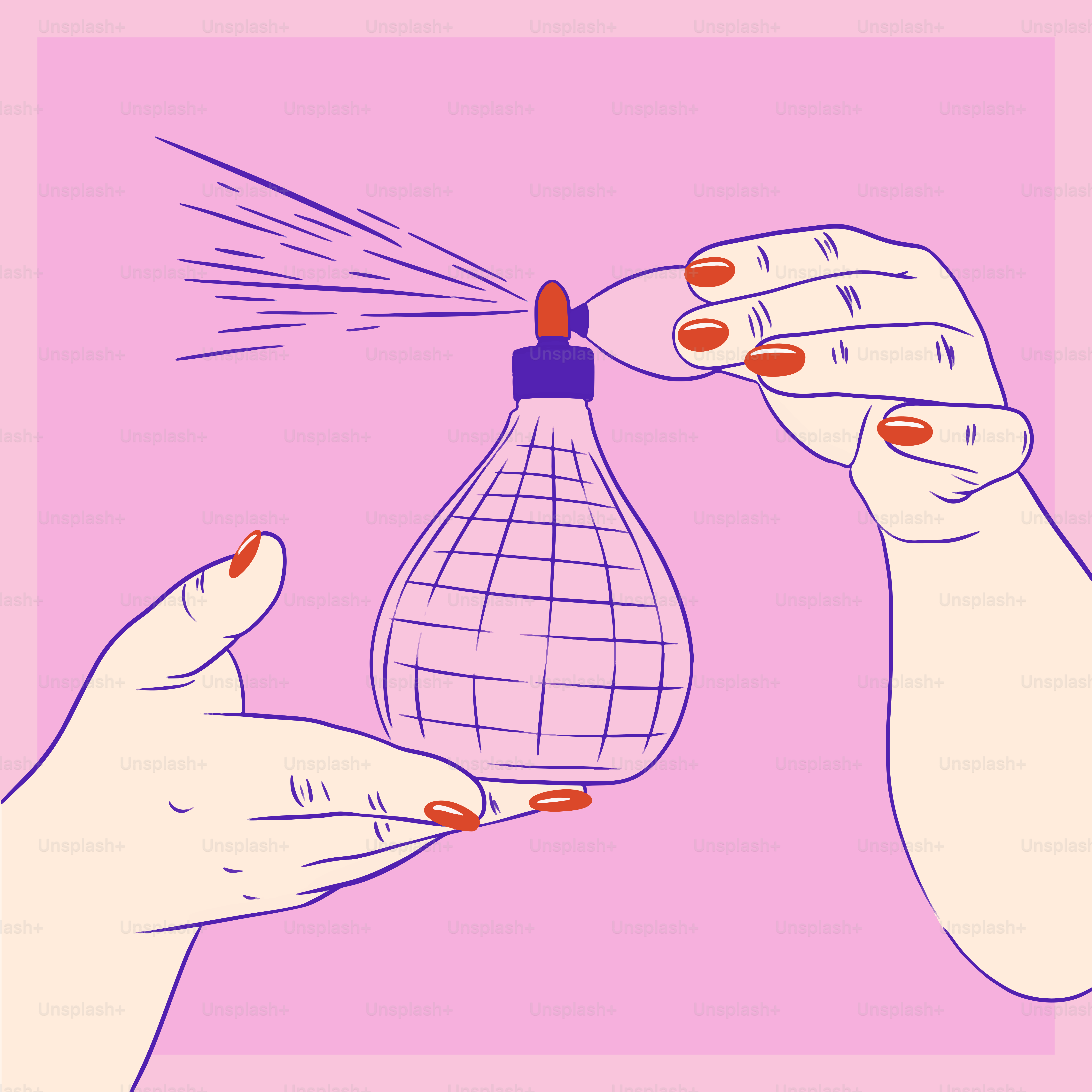 A person spraying something out of a bottle vector – Perfume Image on ...