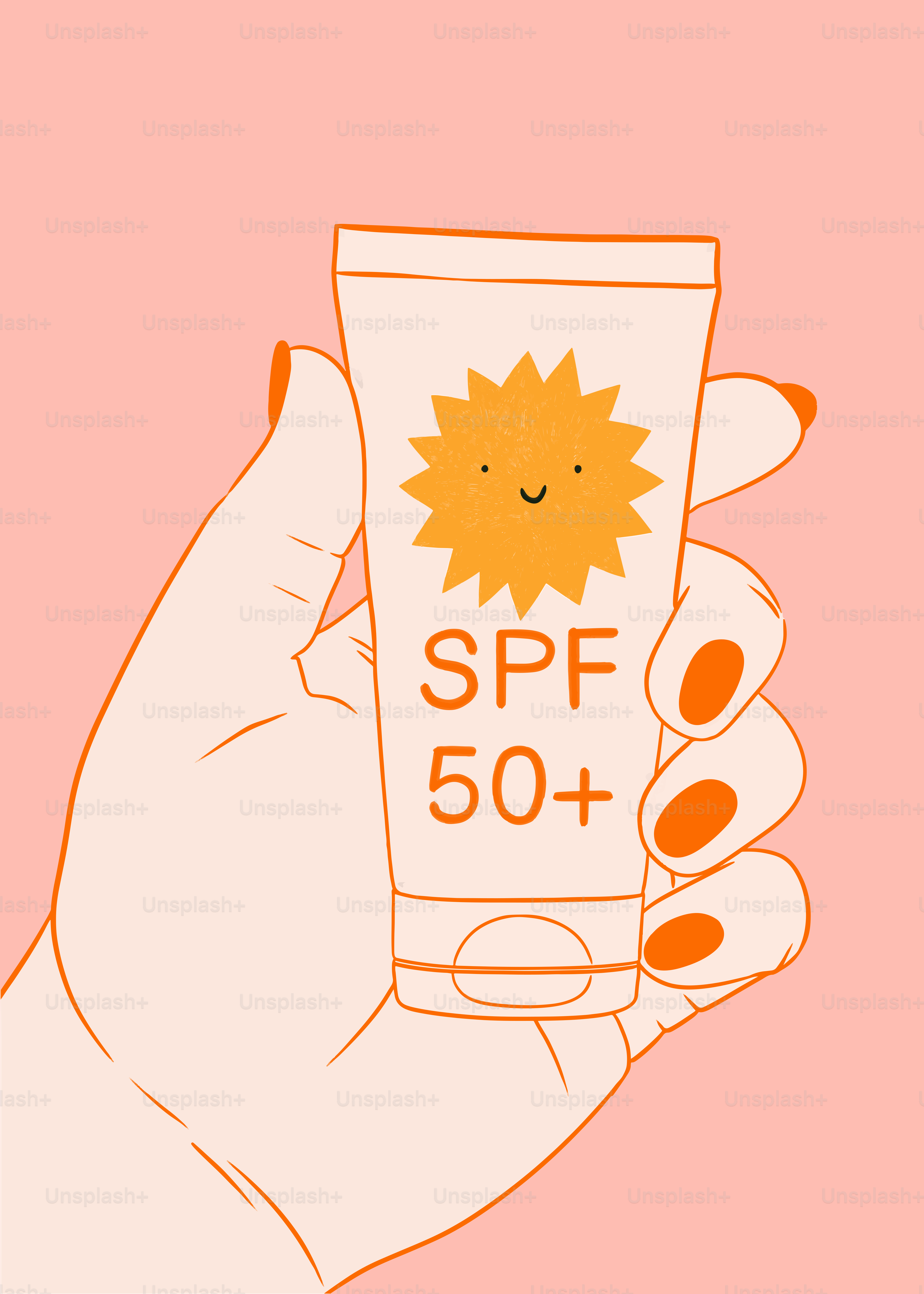 A hand holding a tube of sunscreen spf 50 + vector – Spf 50 Image on ...