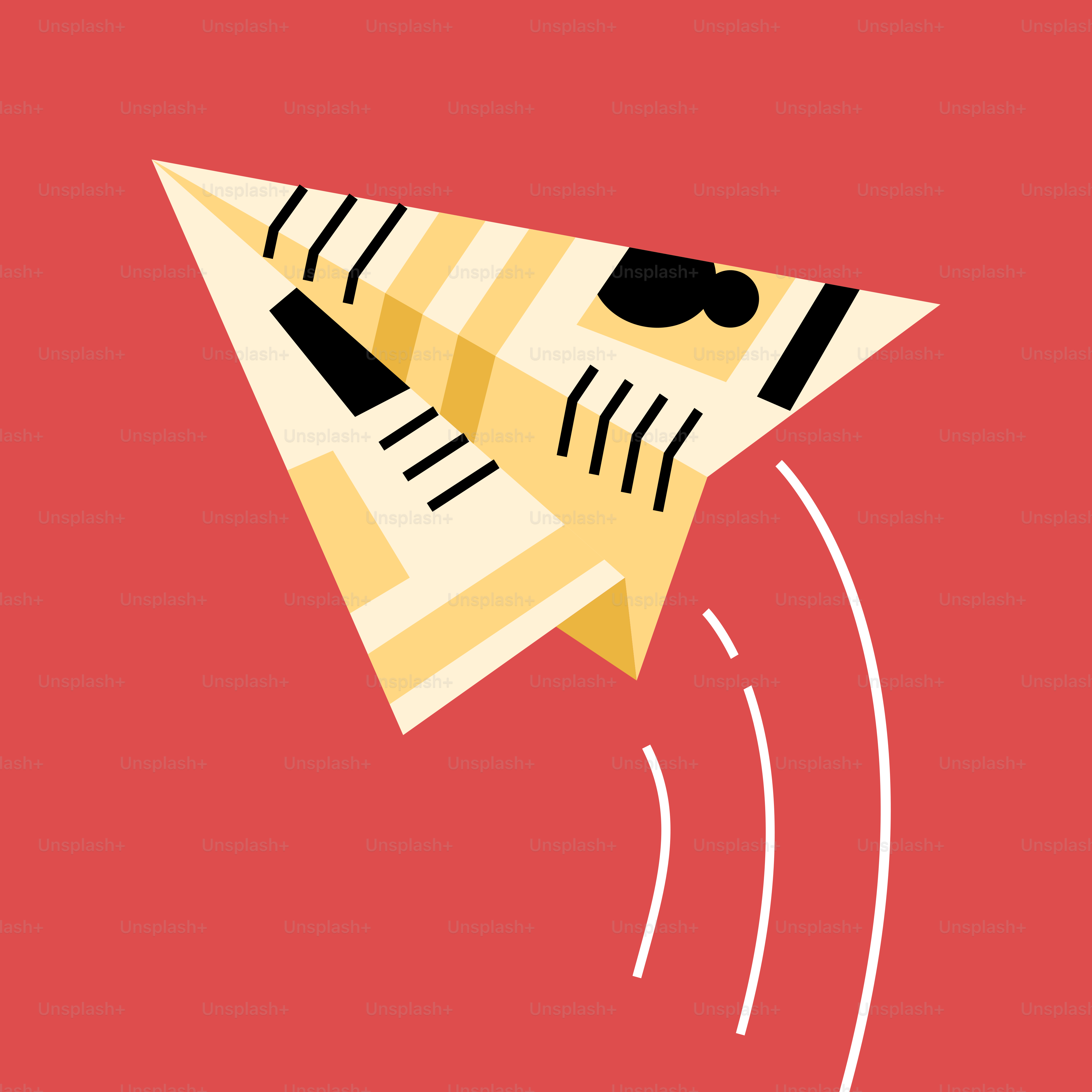 Un aeroplano di carta che vola nell'aria vettoriale – Immagine di ...