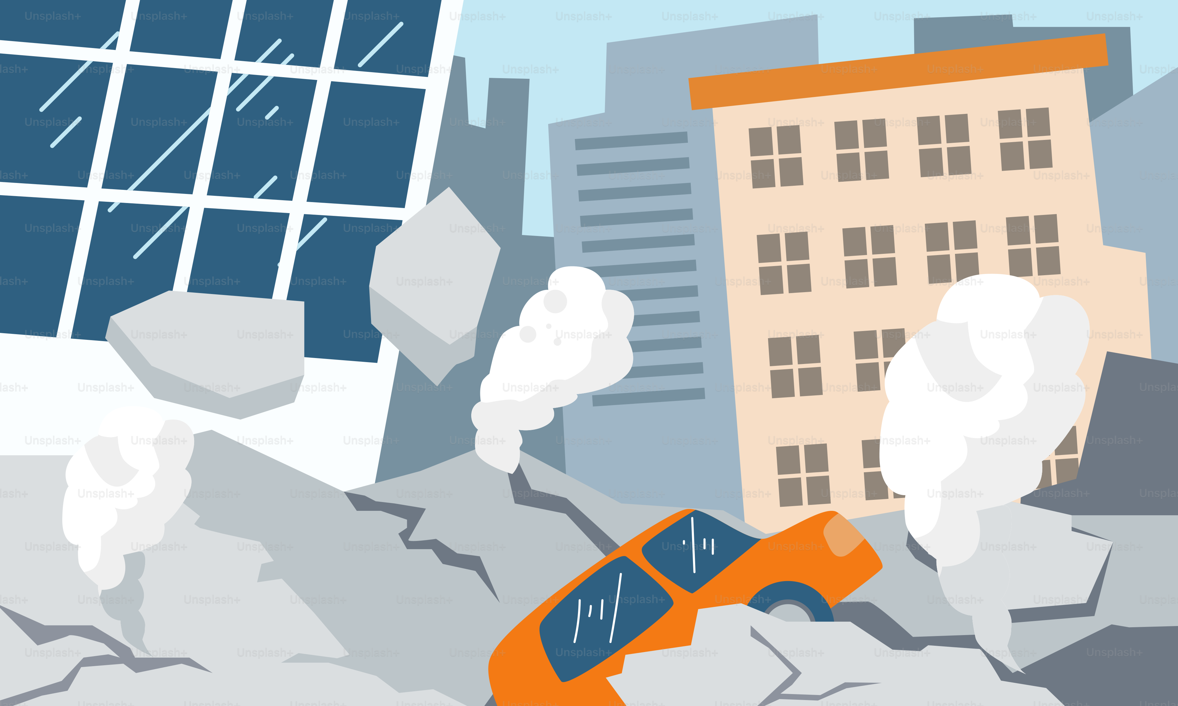 A cartoon of a car crashing into a building vector – Earth Image on ...