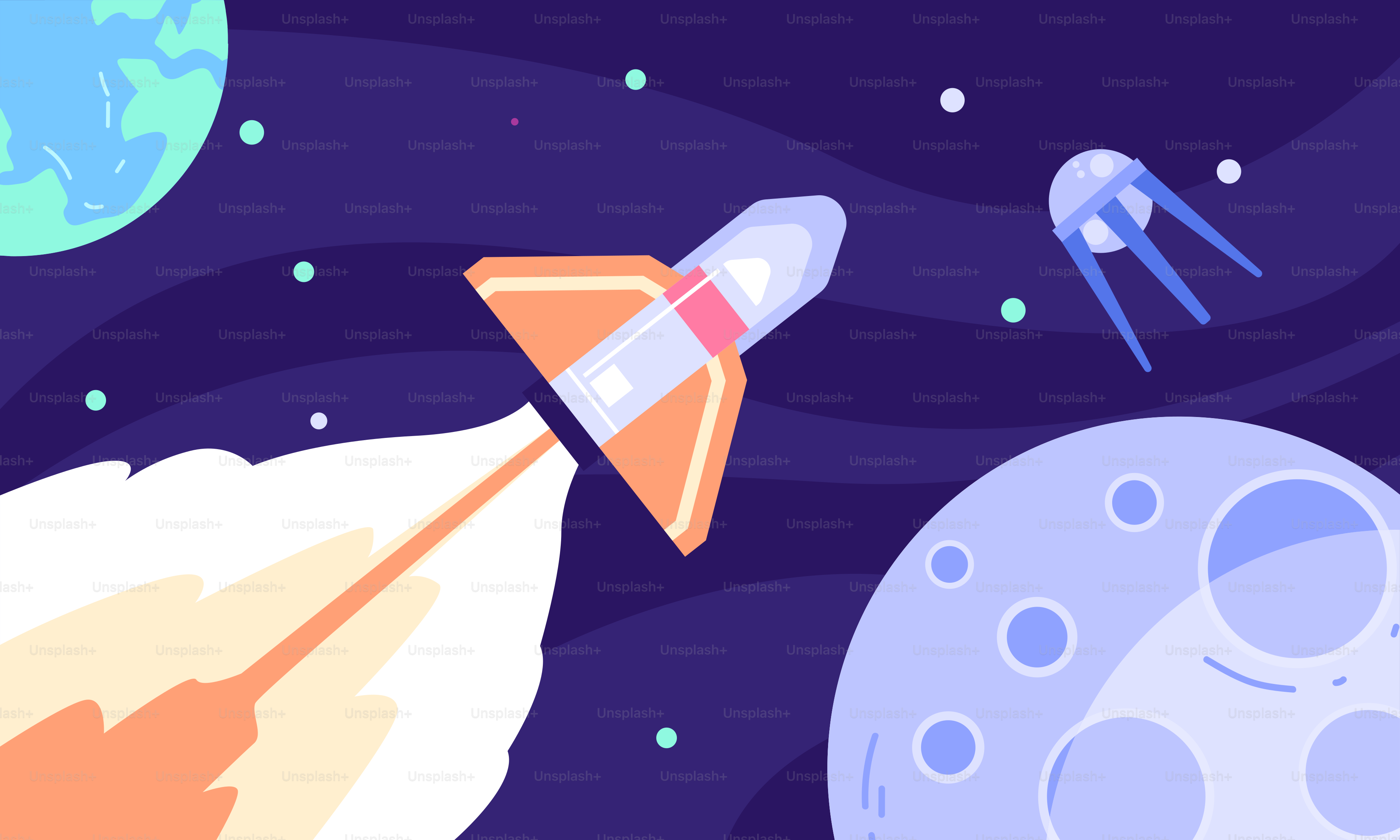 A space scene with a satellite and planets vector – Wallpaper Image on Unsplash