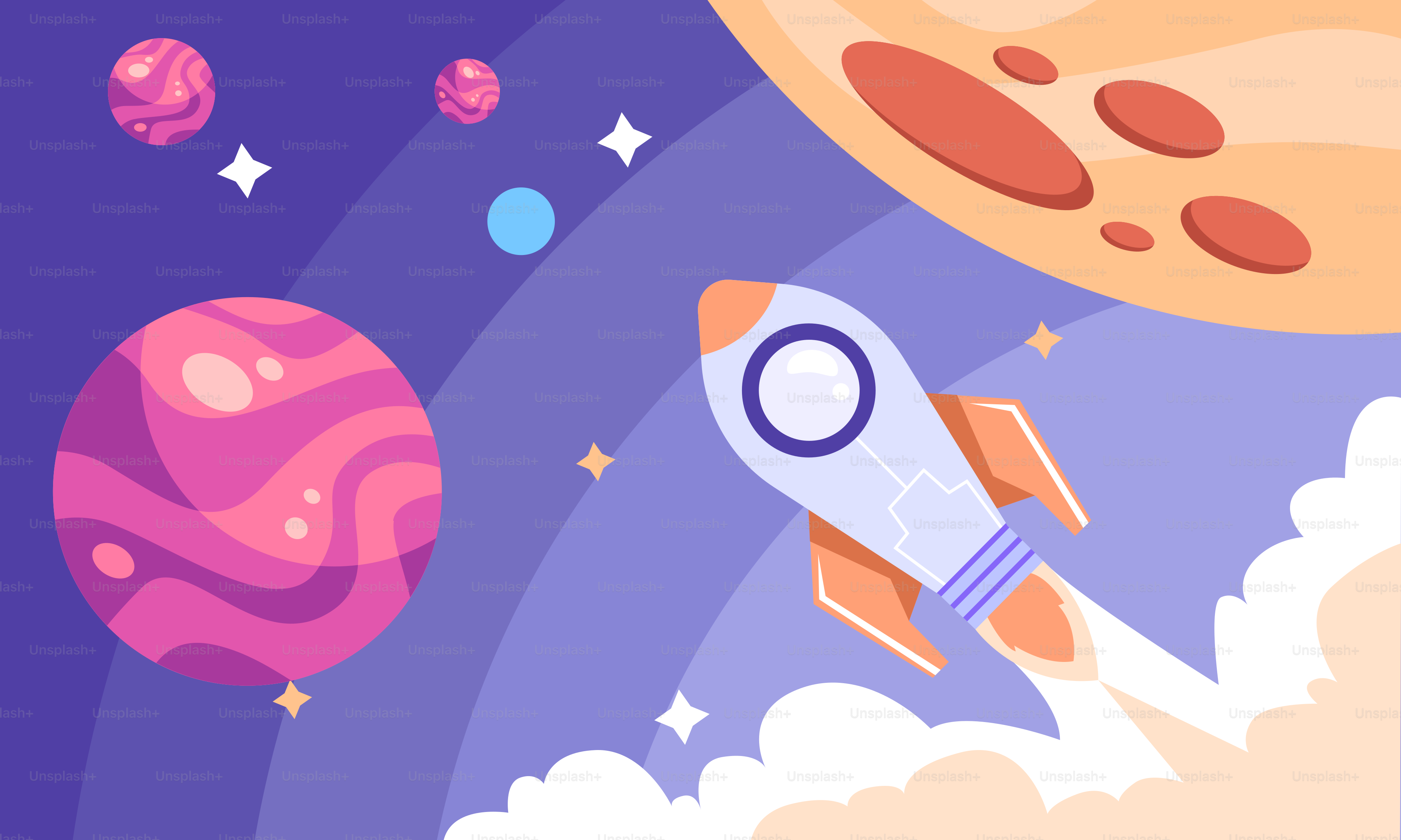 A cartoon of a space shuttle flying through the sky vector – Wallpaper ...