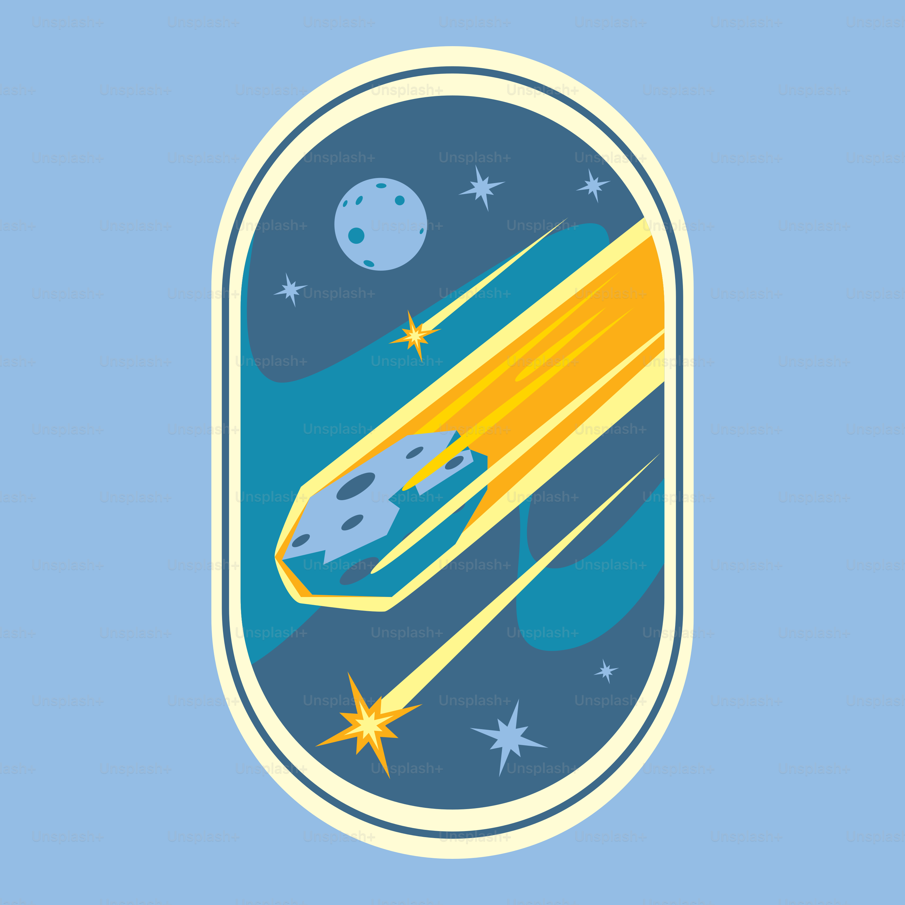 Una navetta spaziale che vola nel cielo vettoriale – Immagine di ...