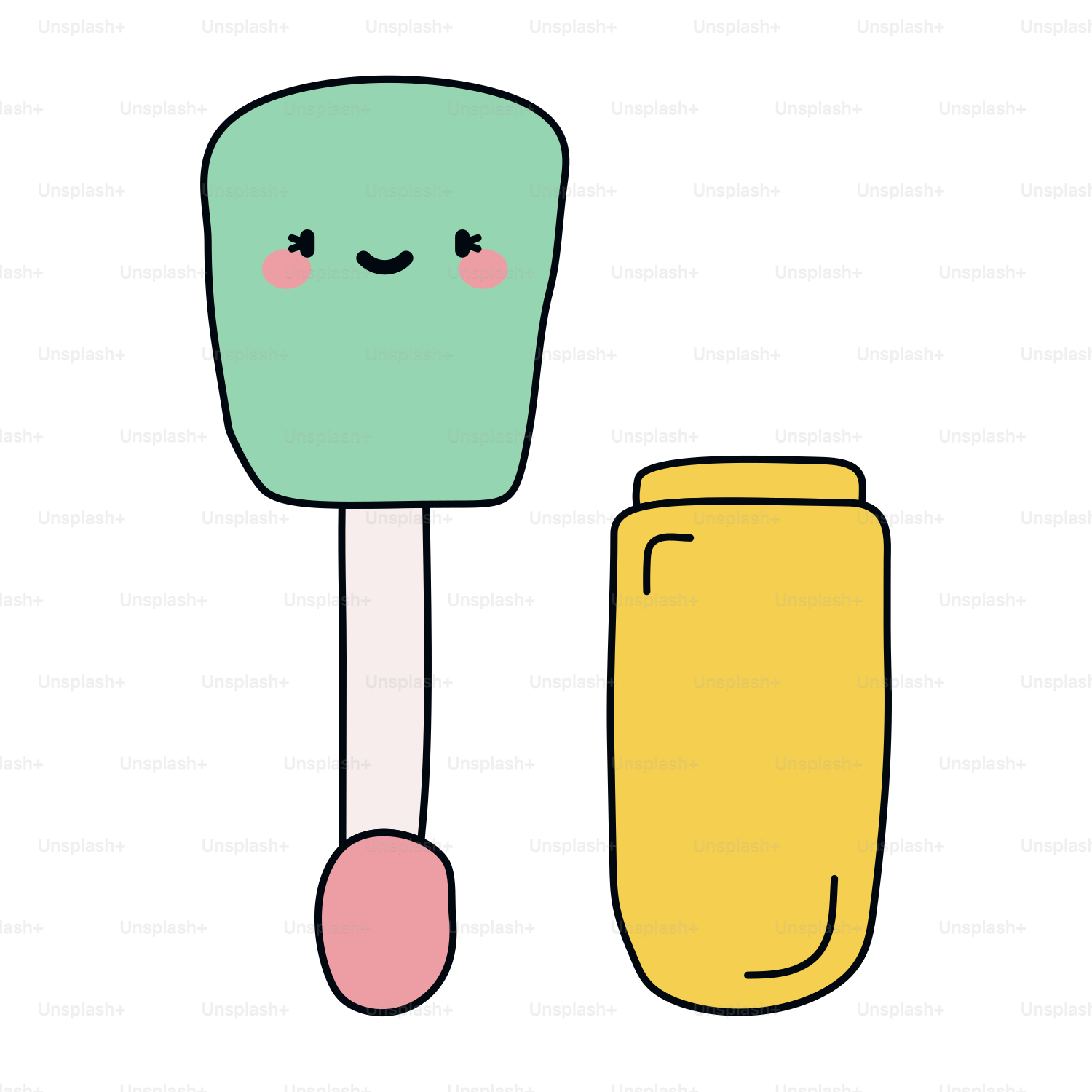 A popsicle with a smiley face next to a jar vector – Make up Image on ...