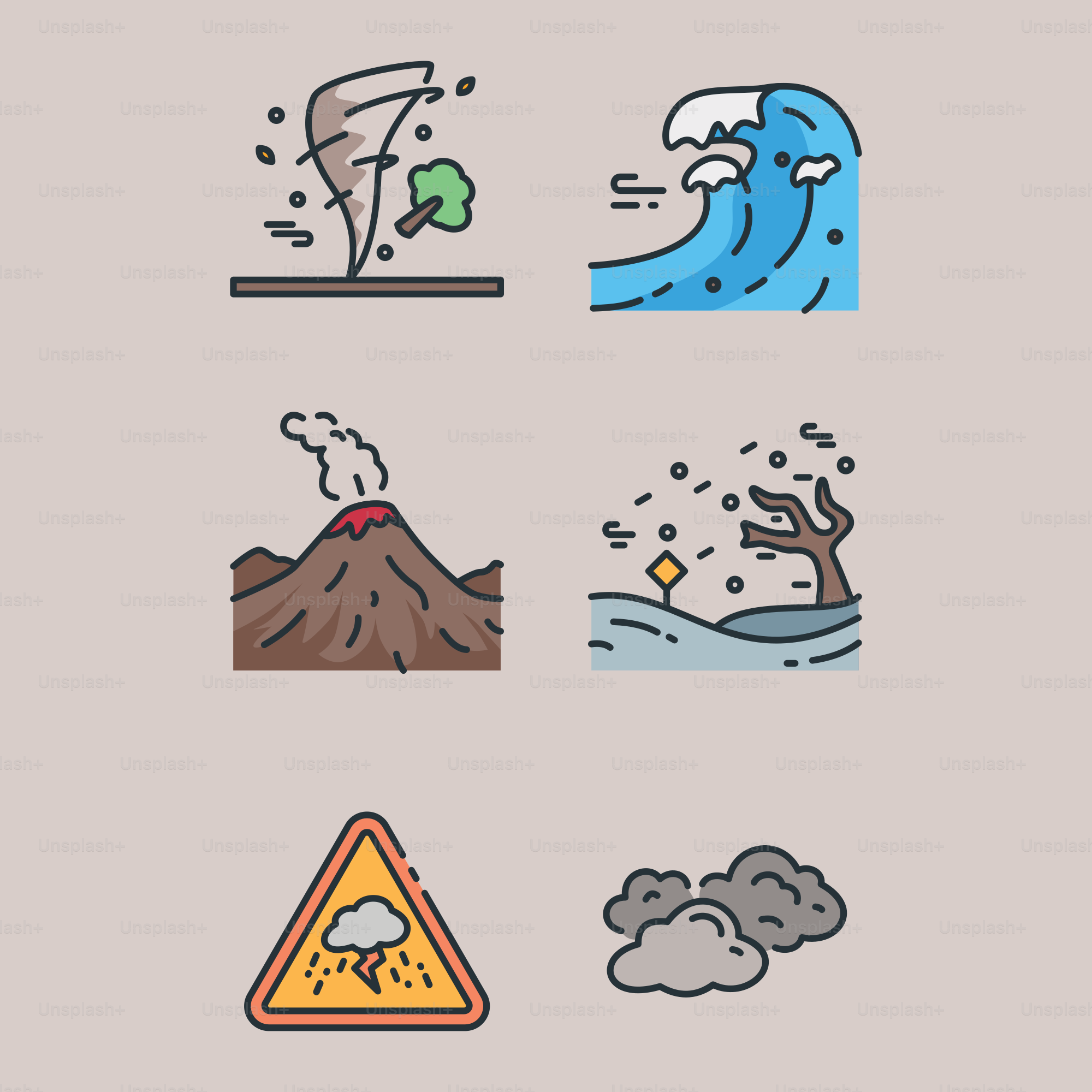 A set of different types of weather icons vector – Extreme weather ...