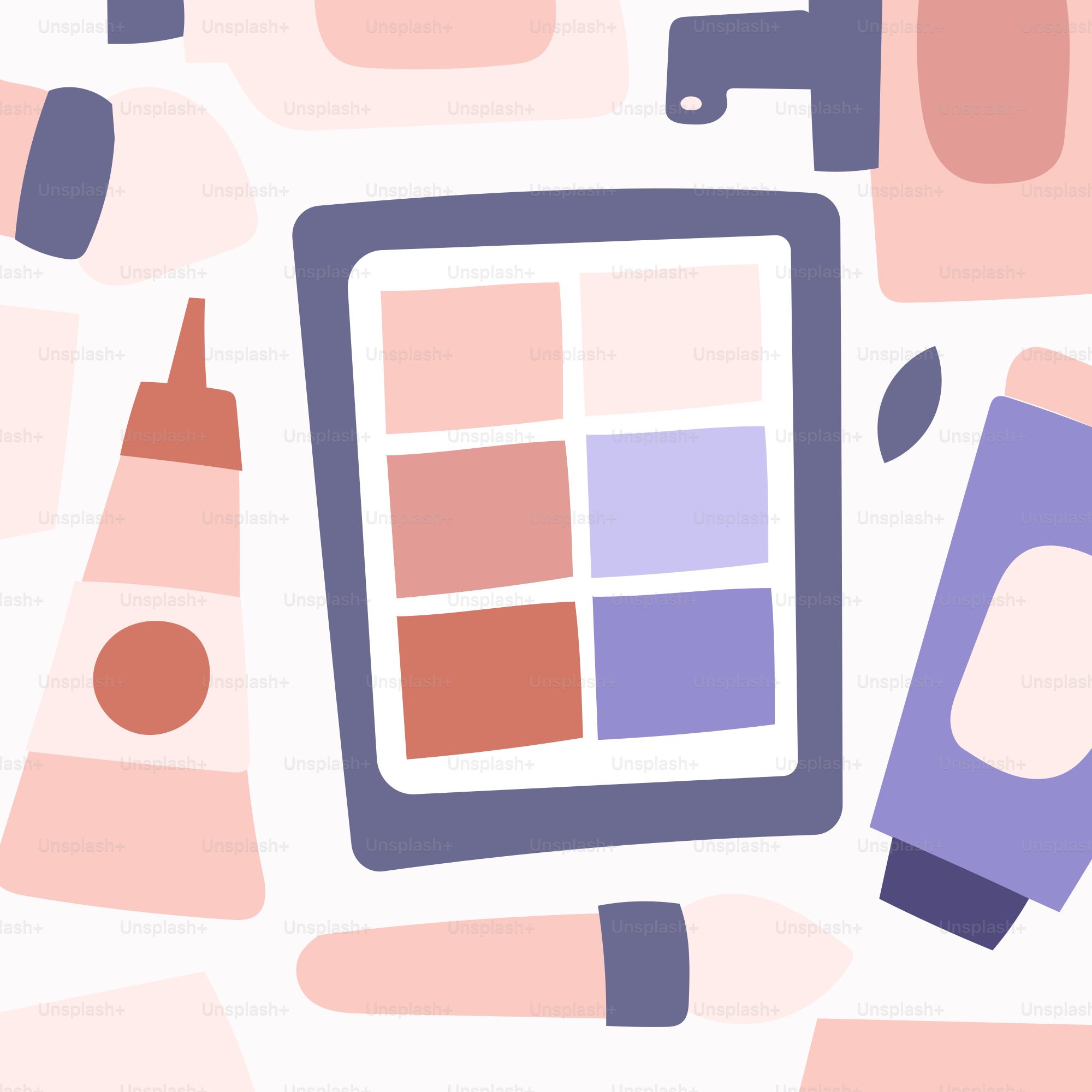 A group of different types of cosmetics on a table vector – Woman Image ...
