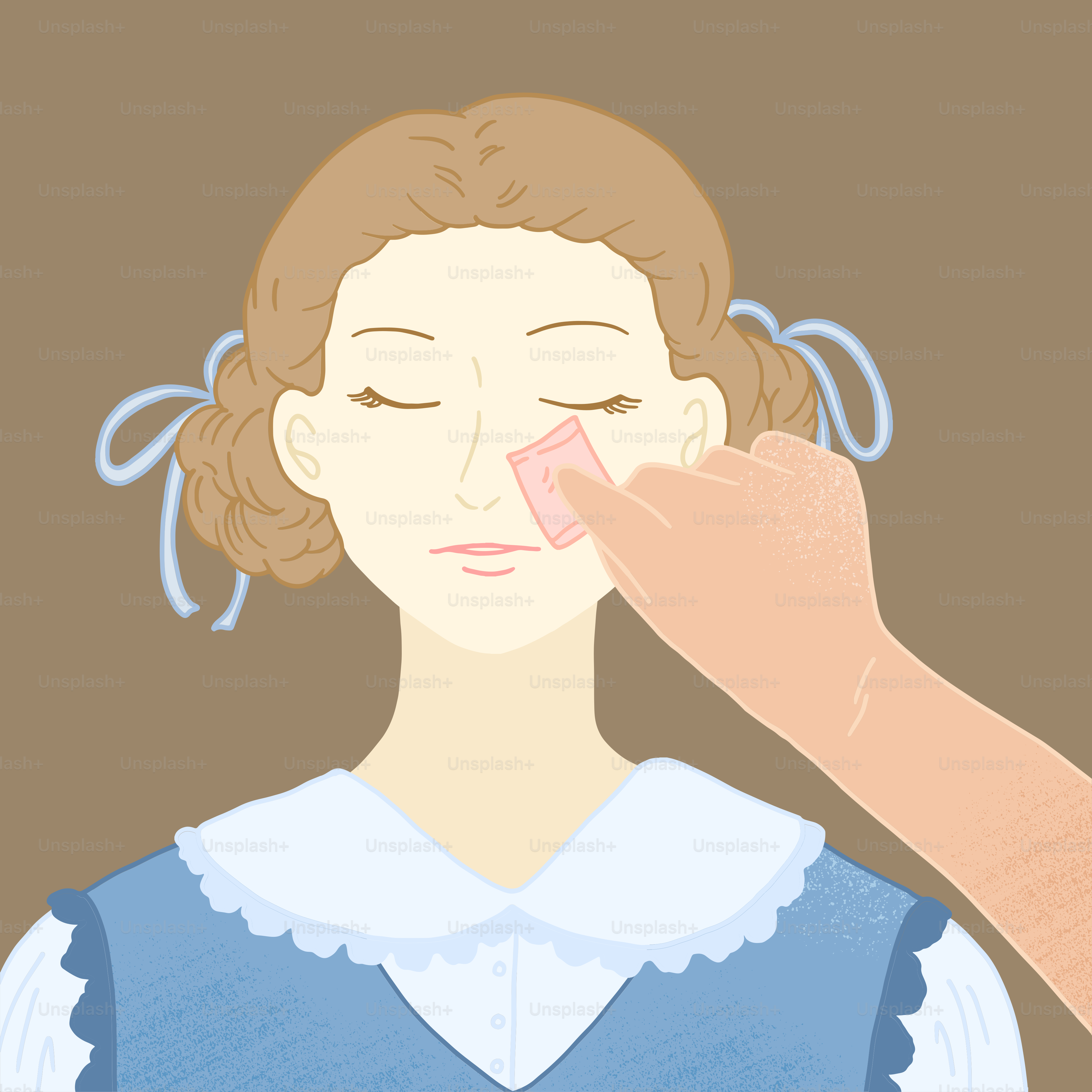 A woman getting her nose checked by a doctor vector – Makeup artist ...