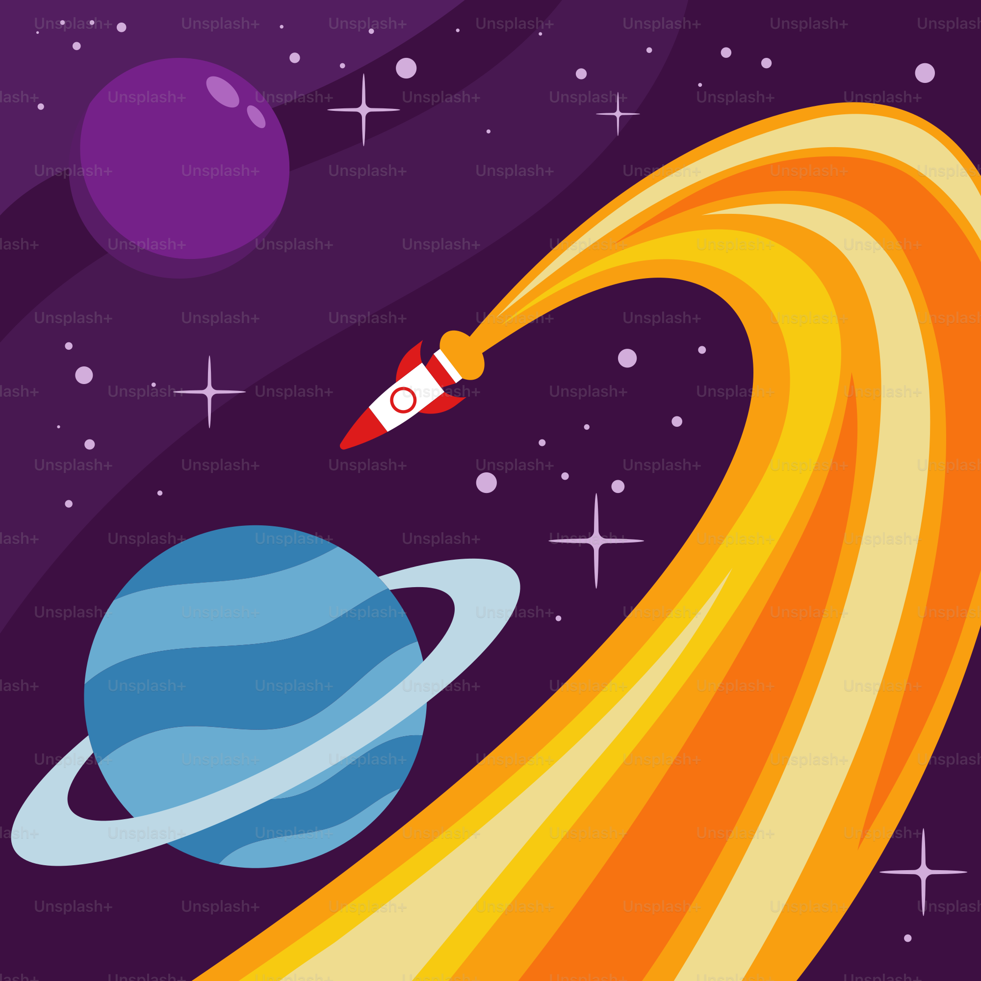 A cartoon of a space shuttle flying through the sky vector – Planet ...