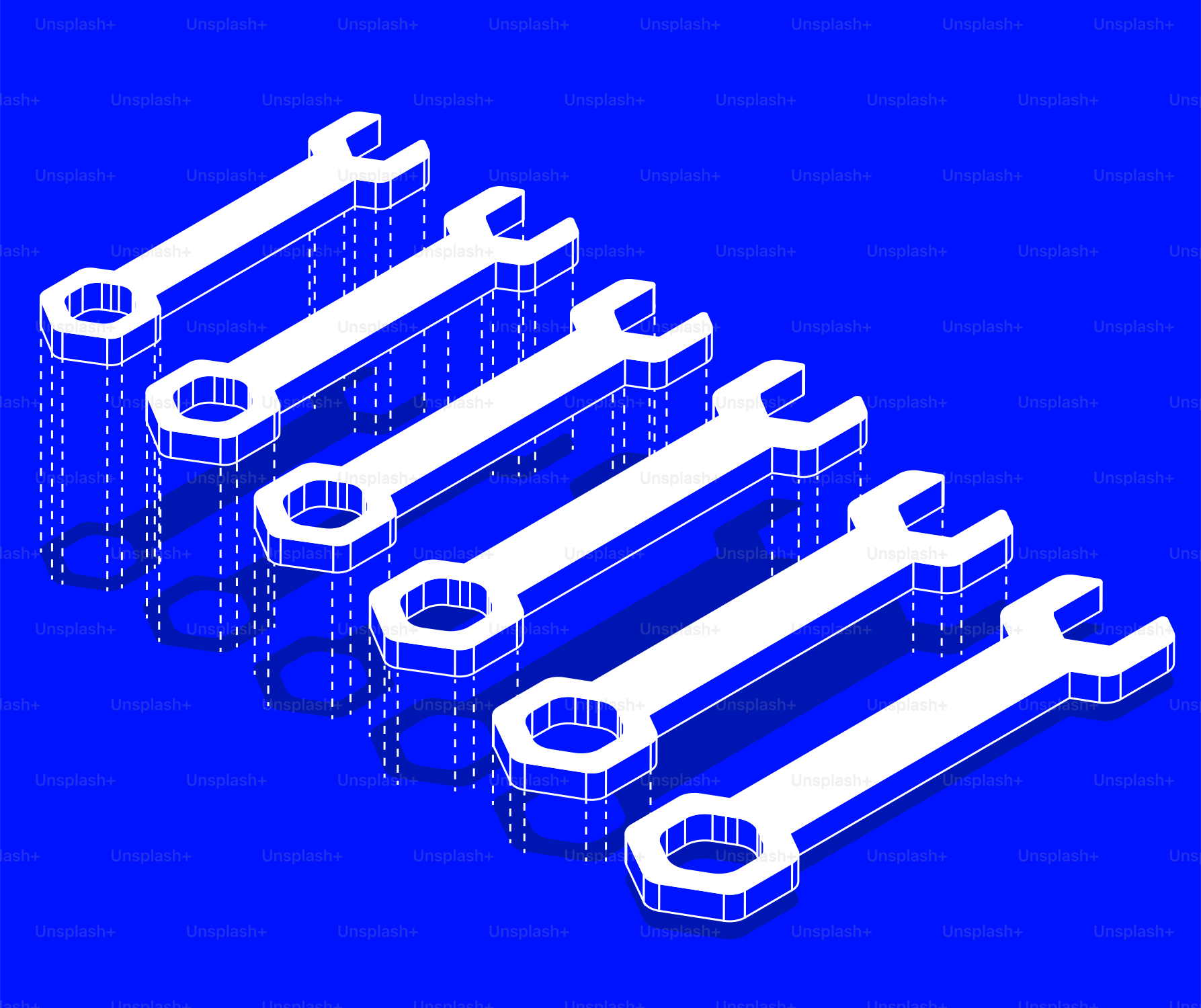 A blue background with a bunch of white objects vector – Industry Image ...