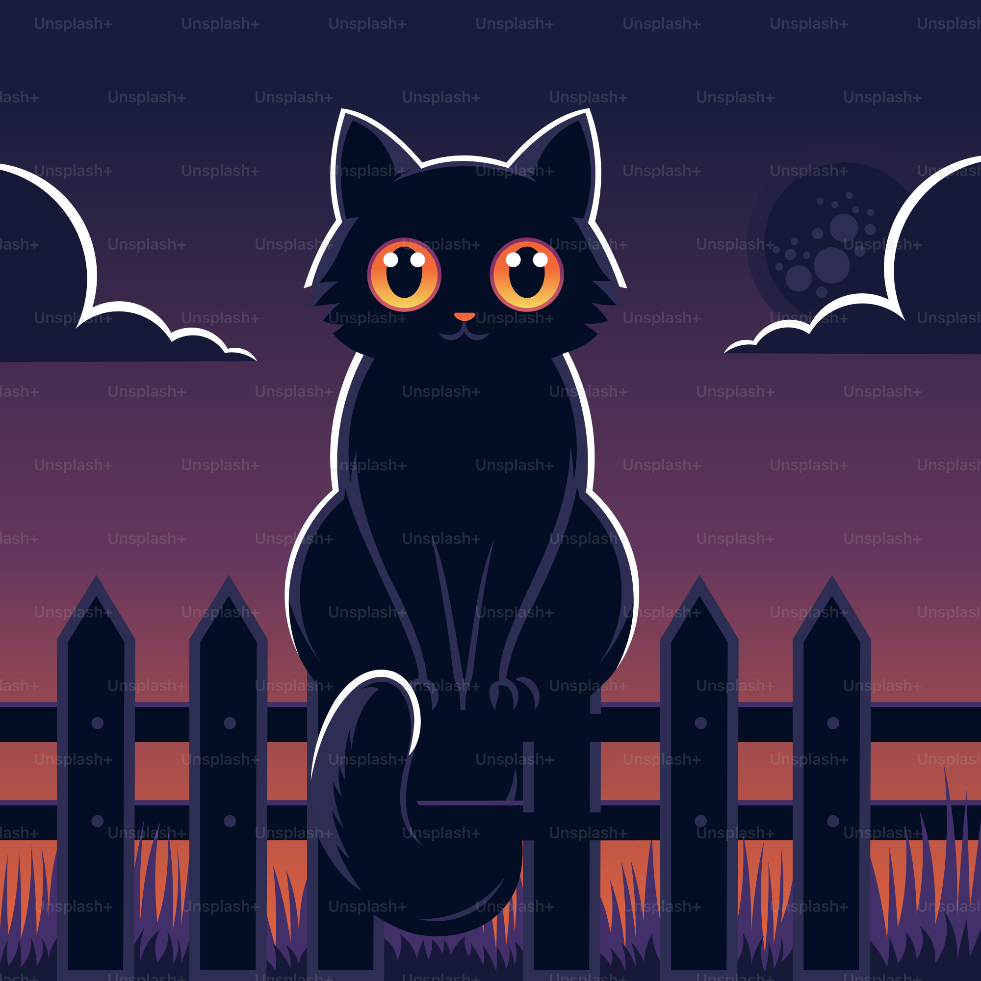 Un chat noir assis sur une clôture vectoriel – Image de Sombre sur Unsplash