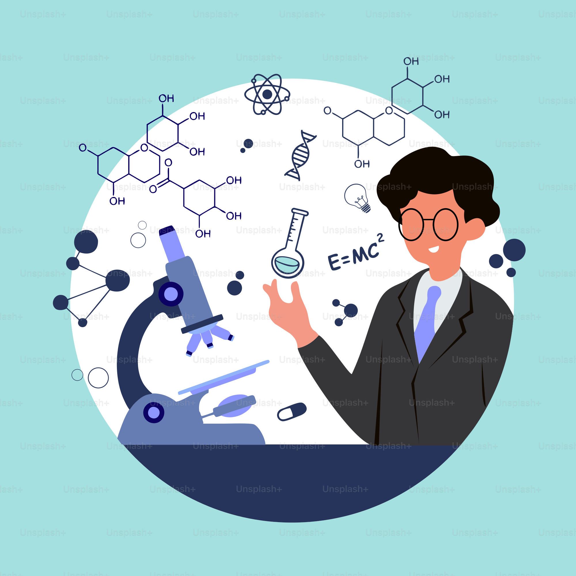 A man in a lab coat holding a microscope vector – Science Image on Unsplash