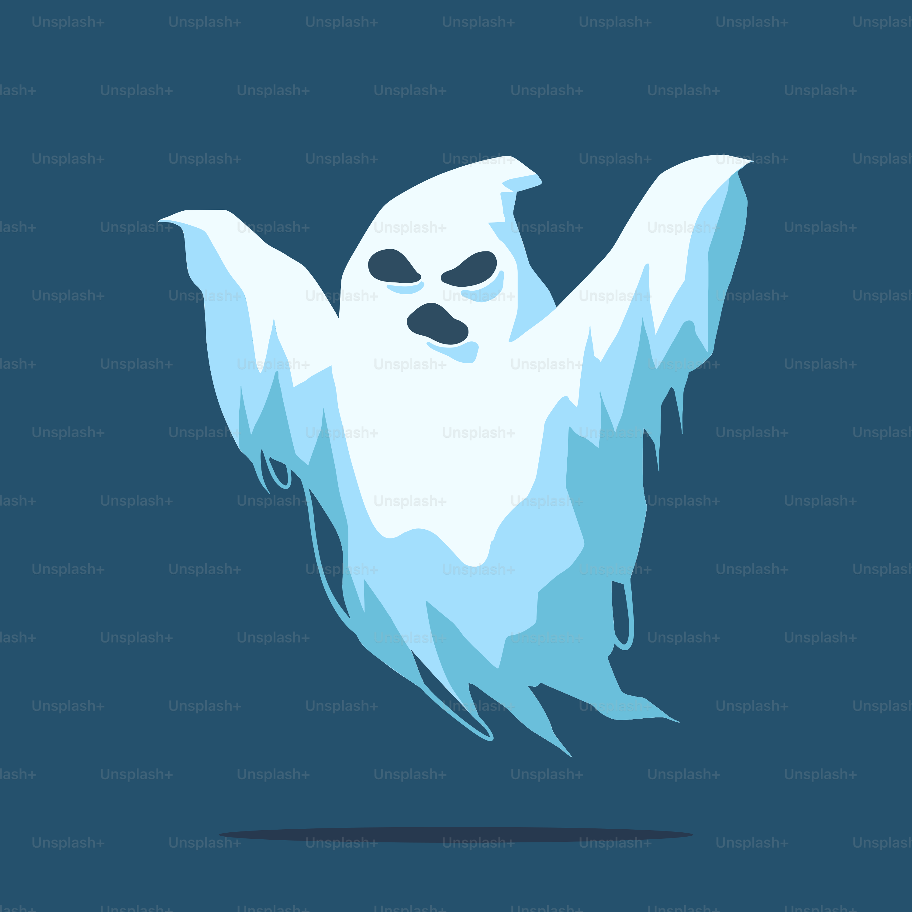 A ghost flying through the air with its eyes open vector – Halloween ...
