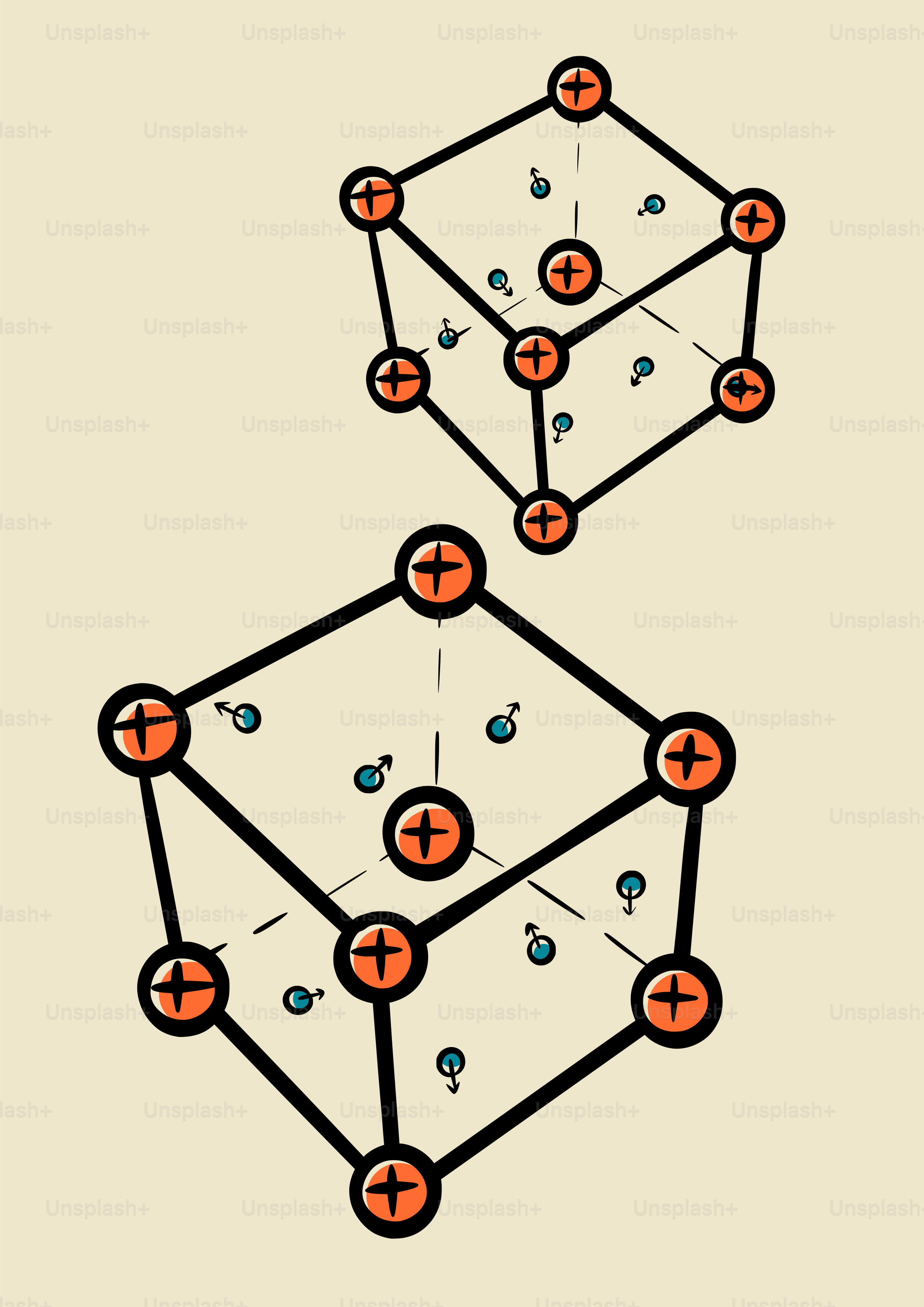 A diagram of a three dimensional structure vector – Unit cell Image on ...