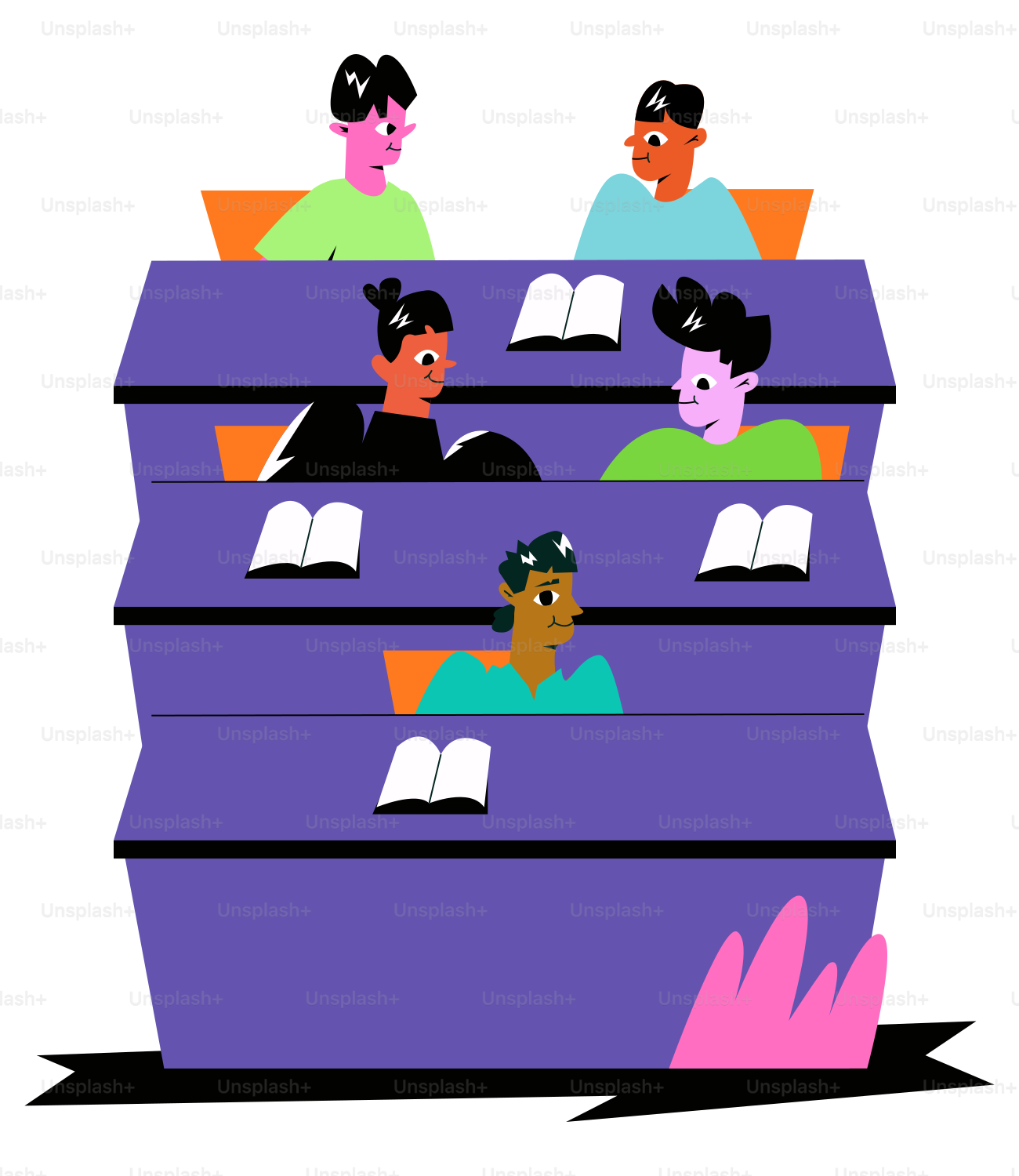 A group of people sitting in a lecture hall vector – College Image on ...