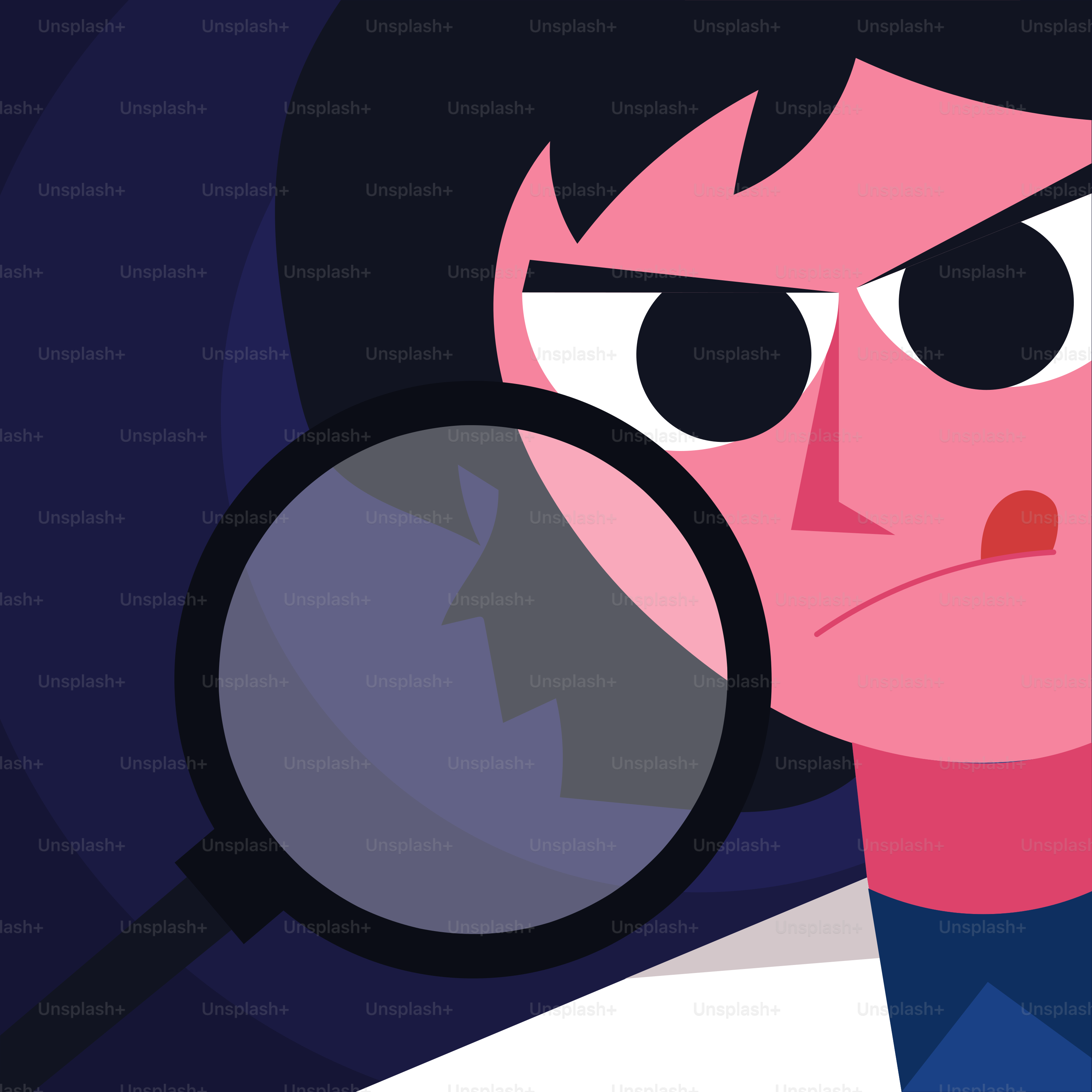 A cartoon character holding a magnifying glass vector – Vector Image on ...