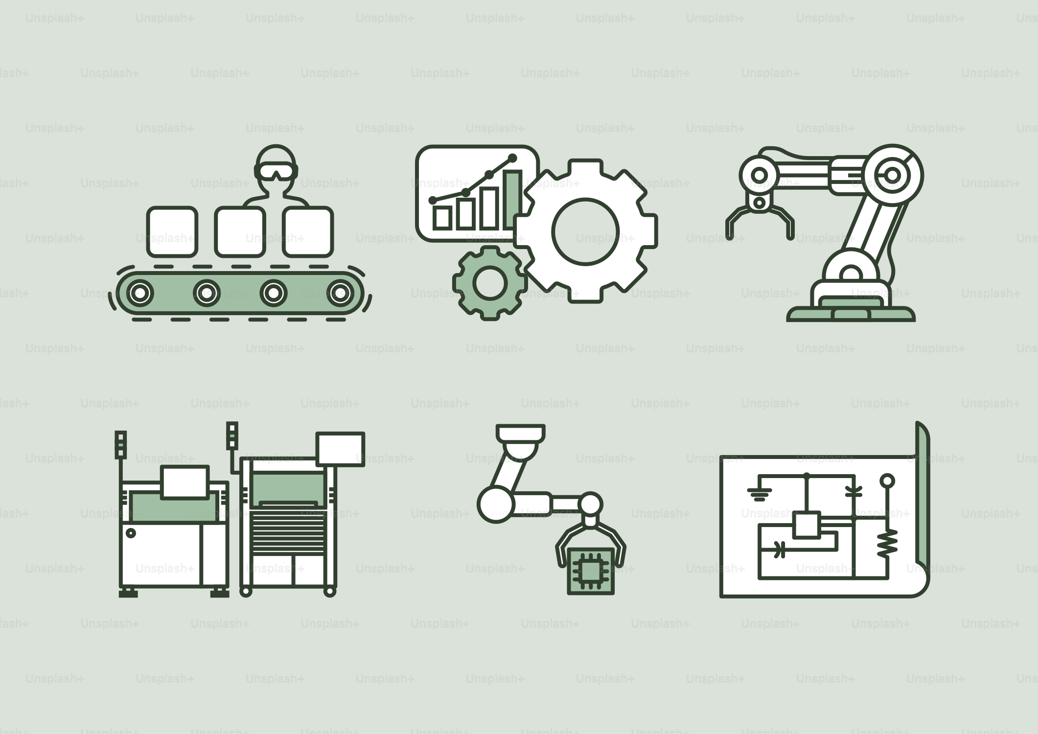 Un ensemble de différents types de machines vectoriel – Image de ...