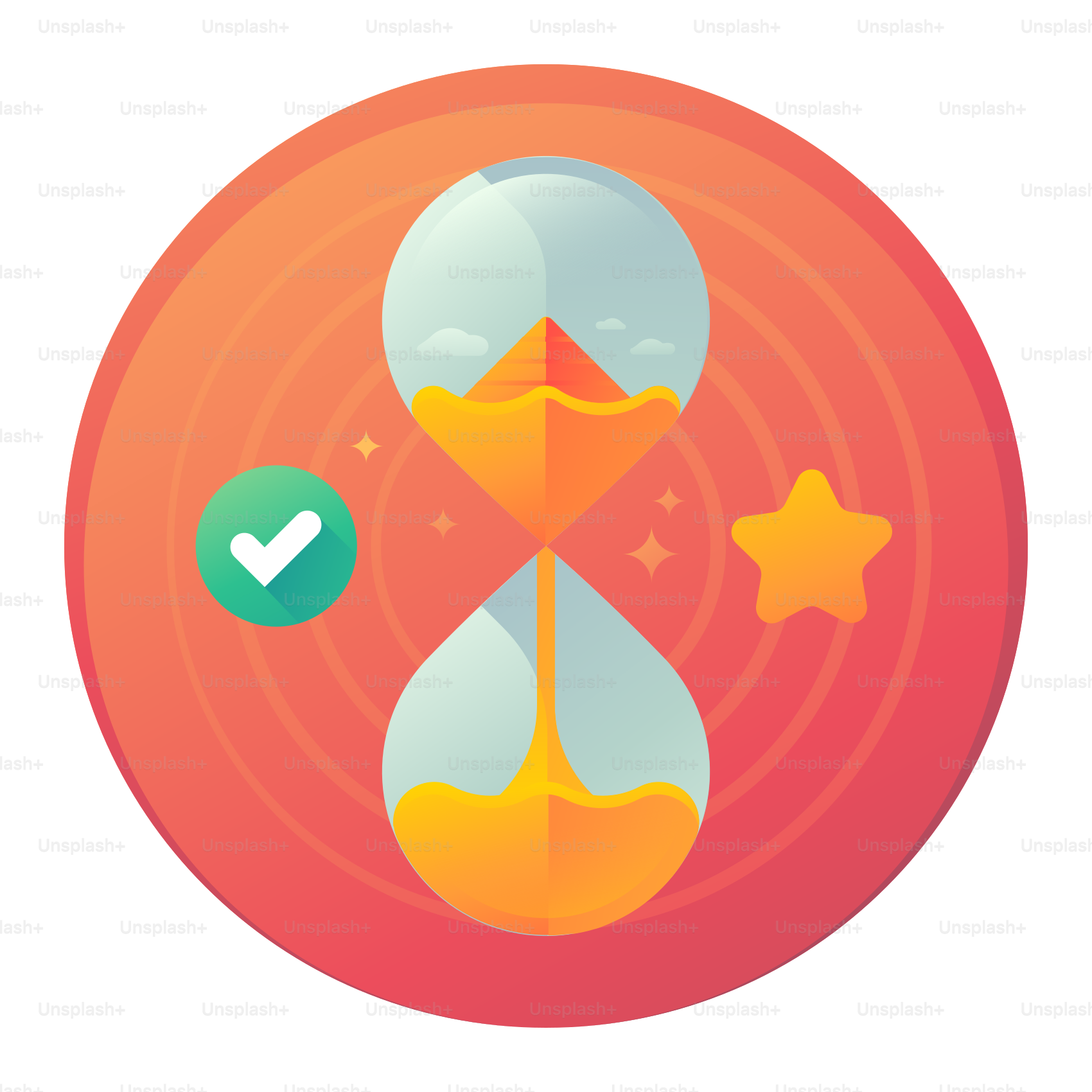 A flat icon of a hourglass with a check mark vector – Wallpaper Image ...