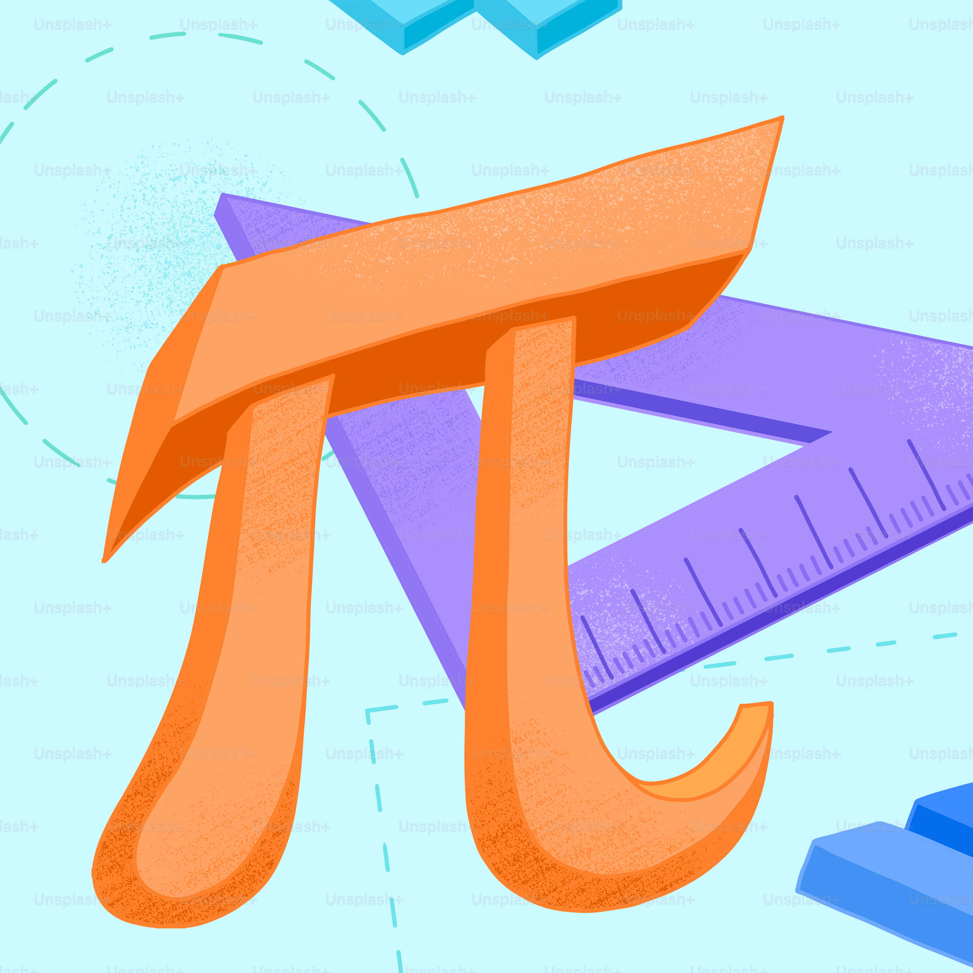 A drawing of a pi symbol and a ruler vector – Science Image on Unsplash