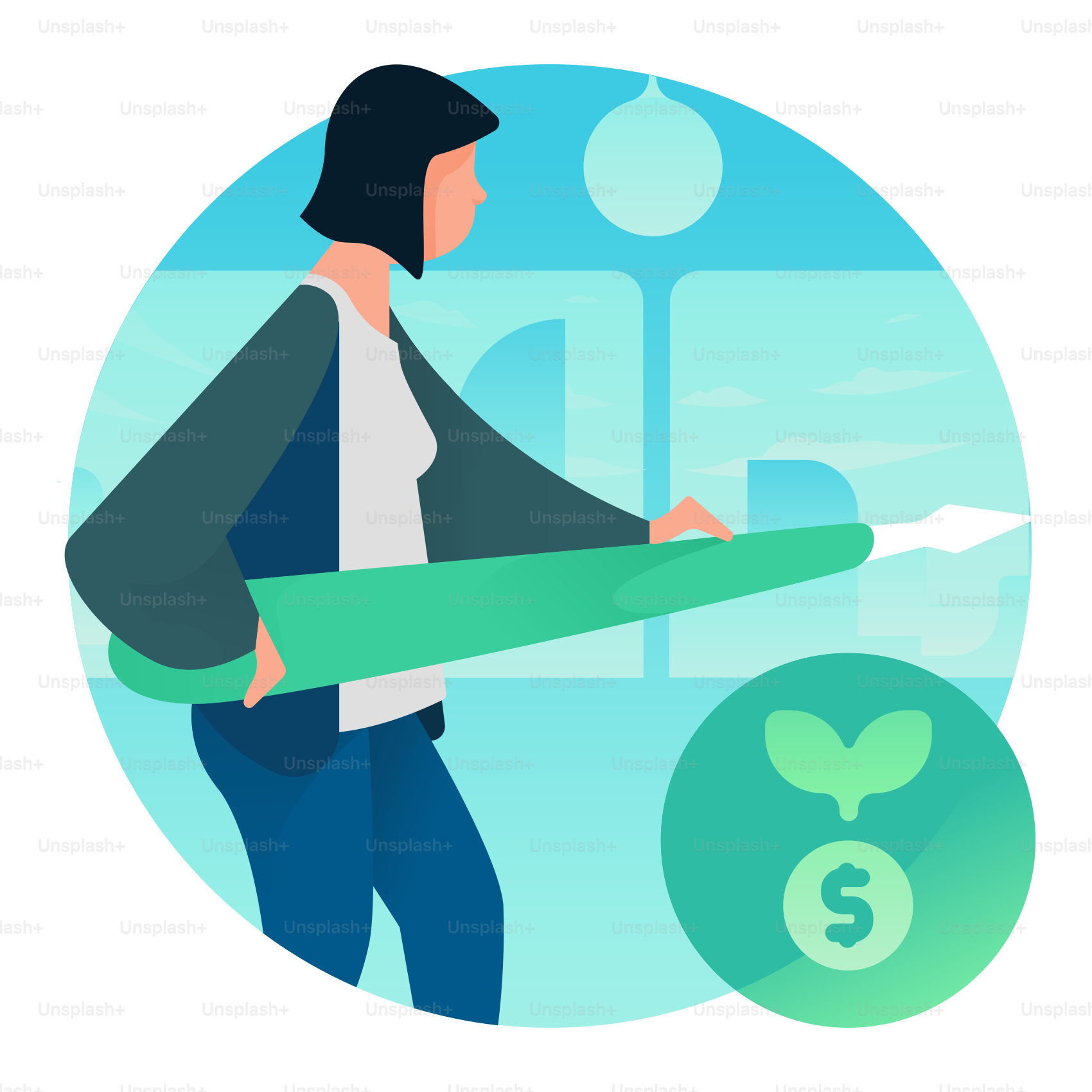 A person with a backpack and a dollar sign vector – Woman Image on Unsplash