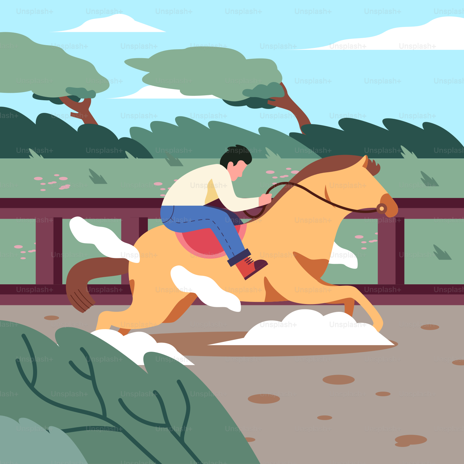 A man is riding a horse in a park vector – Horse riding Image on Unsplash