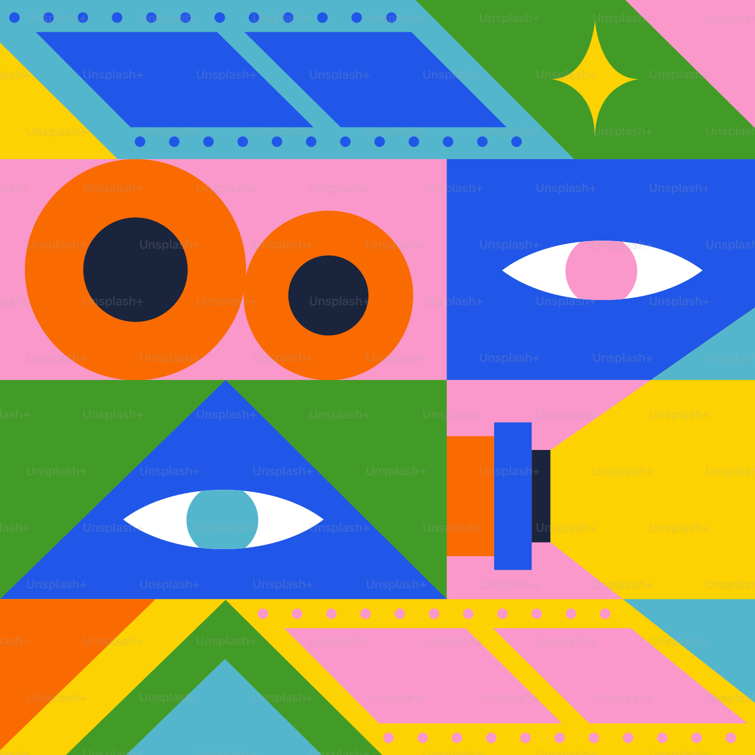 Un cartel con un ojo y una estrella vector – Imagen de Abstracto en ...