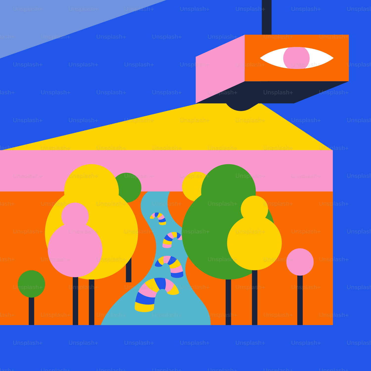 Un cartel con un ojo y una estrella vector – Imagen de Abstracto en ...