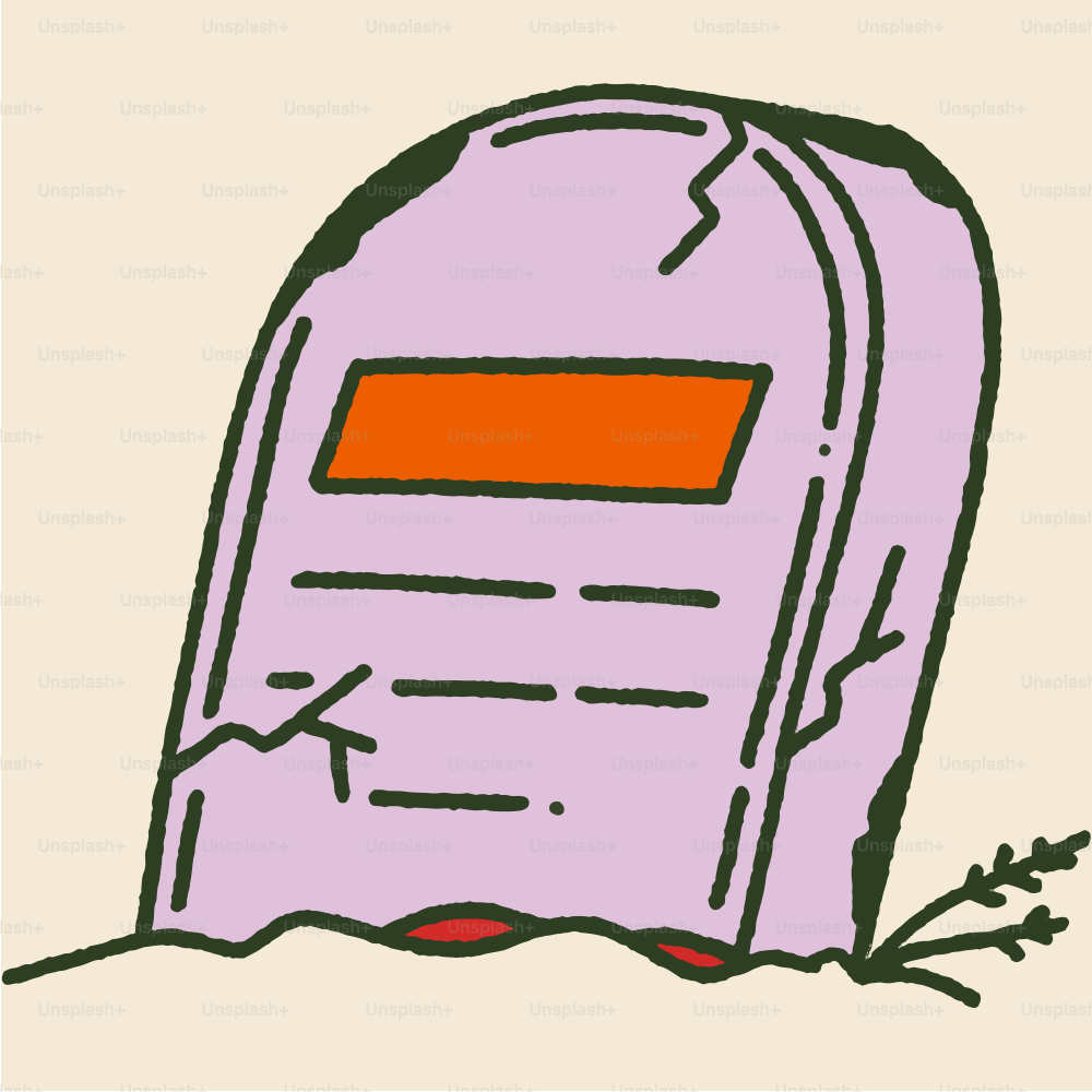 Vektor Gambar kotak surat merah muda dengan lampu merah di atasnya ...