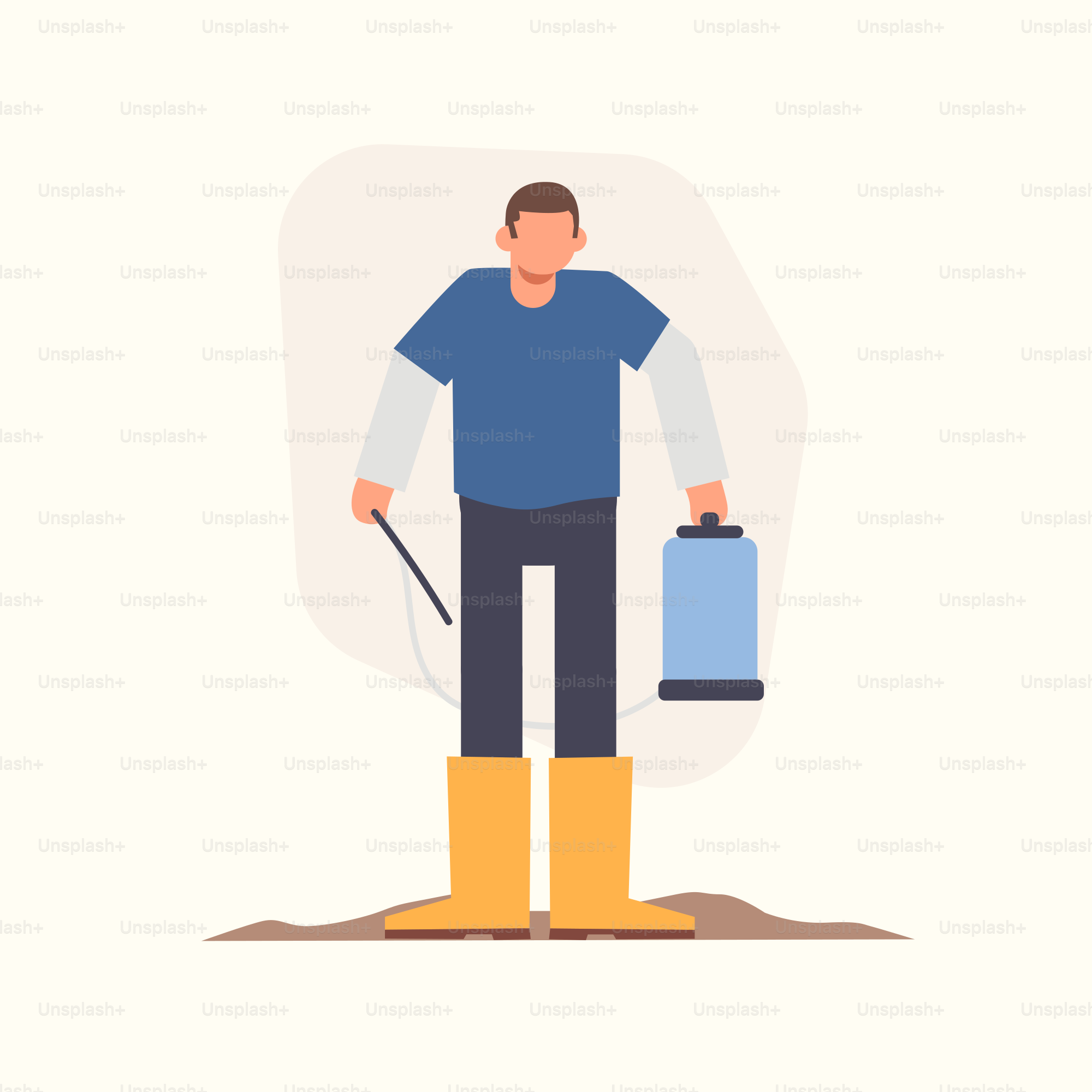 Vektor Seorang pria berdiri di samping tiang tinggi – Gambar Kerja di ...