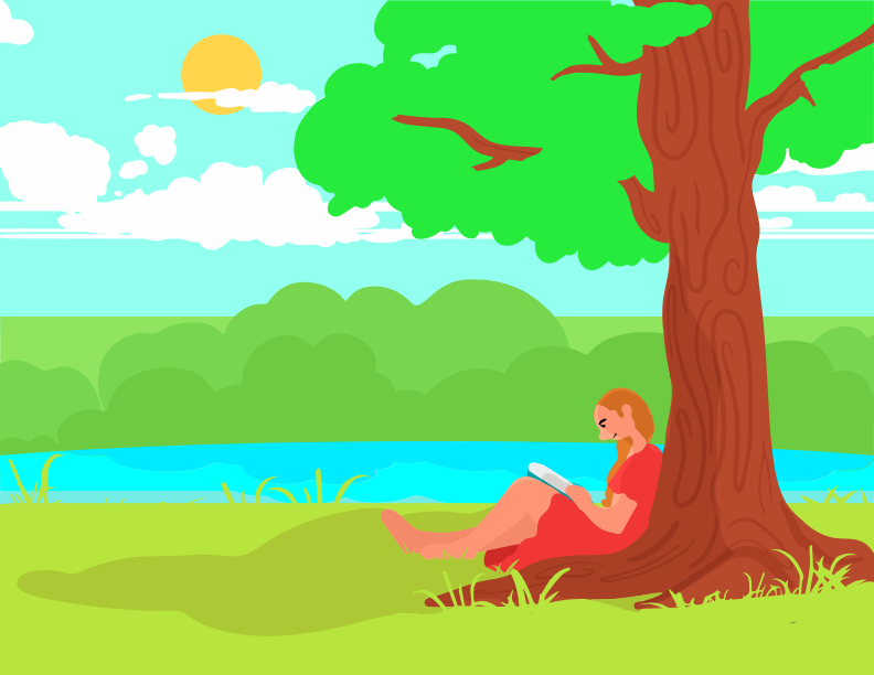A man sitting under a tree reading a book vector – Rural Image on Unsplash