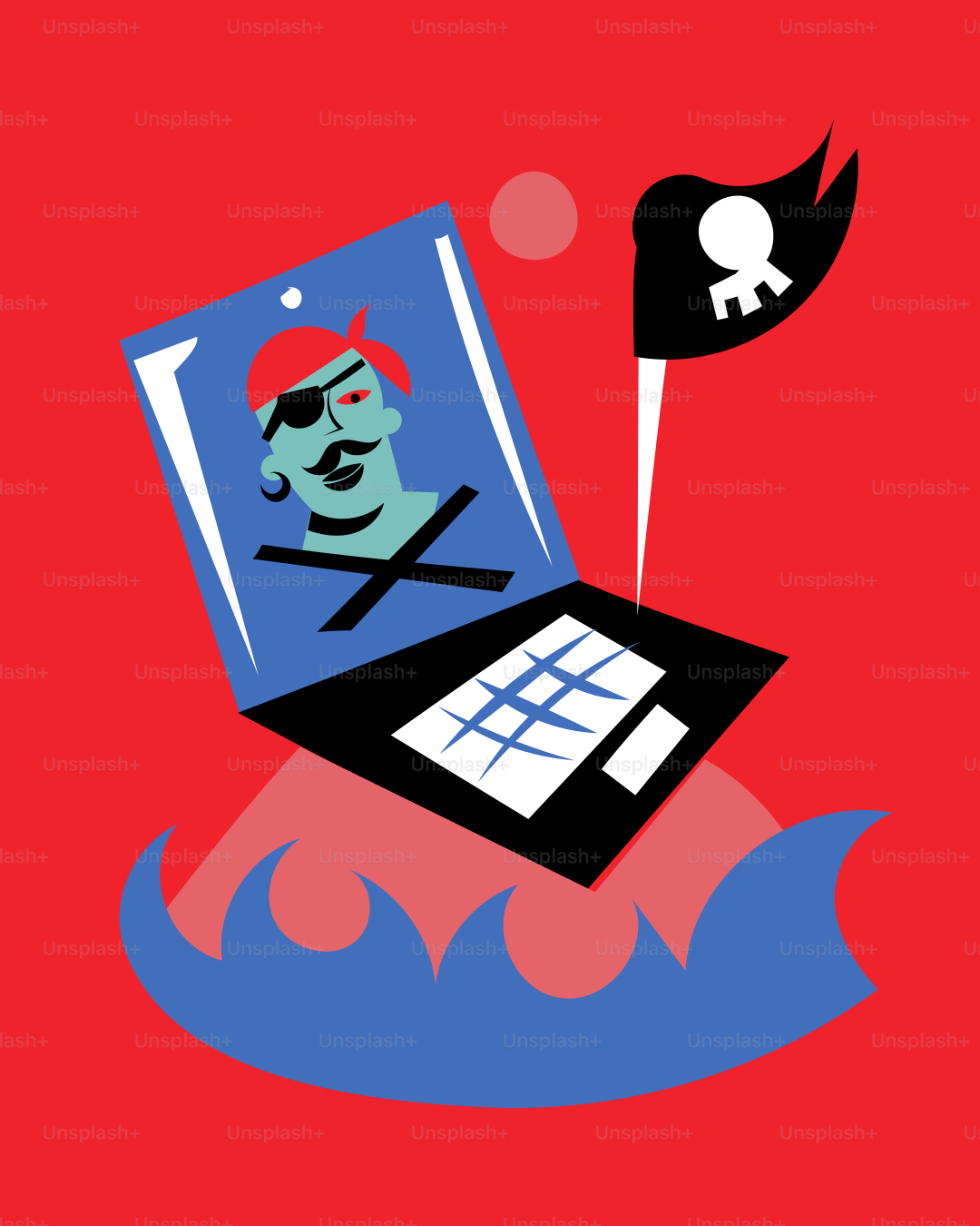 Un portátil con un pirata encima vector – Imagen de Tecnología en Unsplash