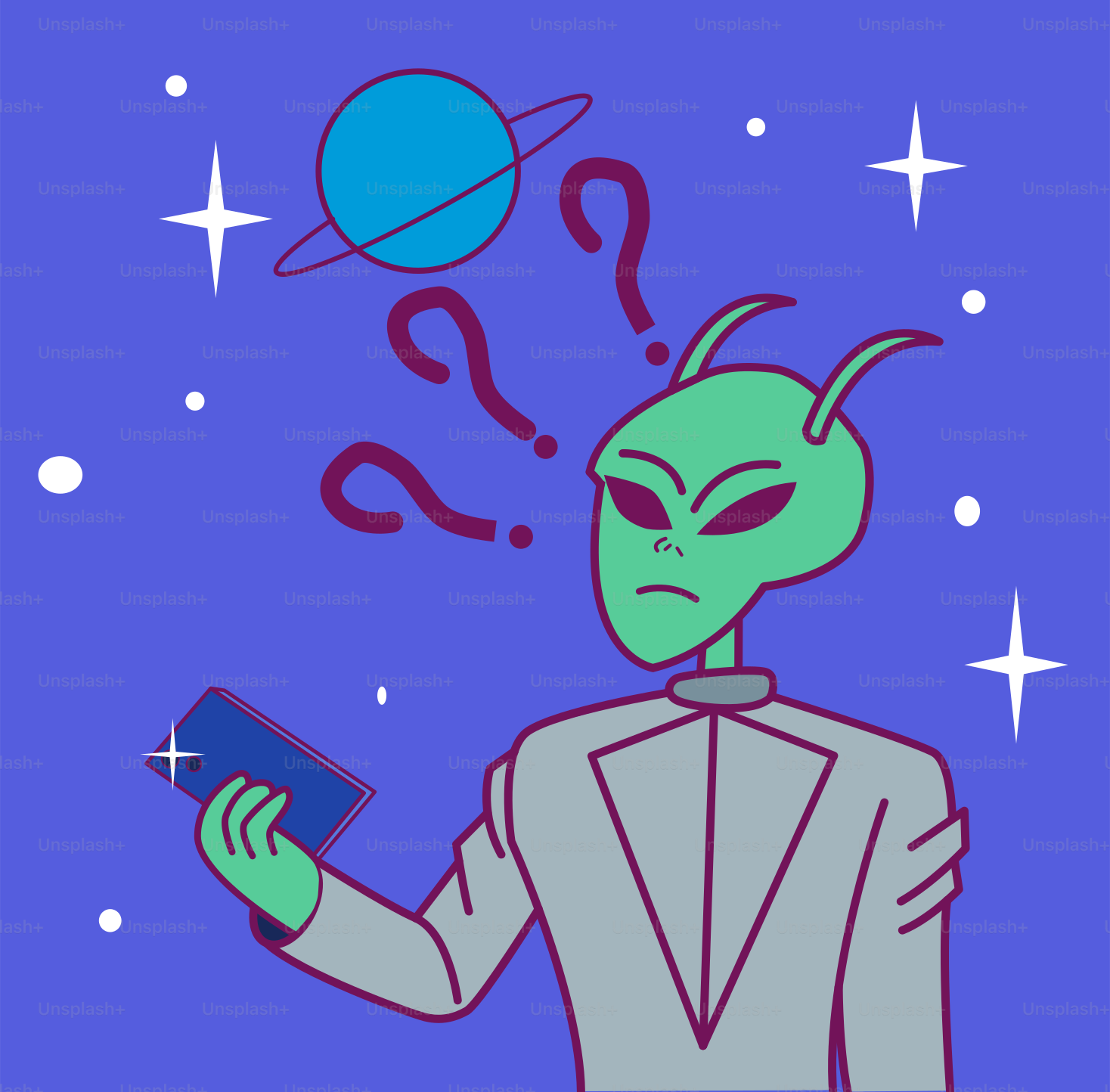 Un alienígena sosteniendo un globo terráqueo en la mano vector – Imagen ...