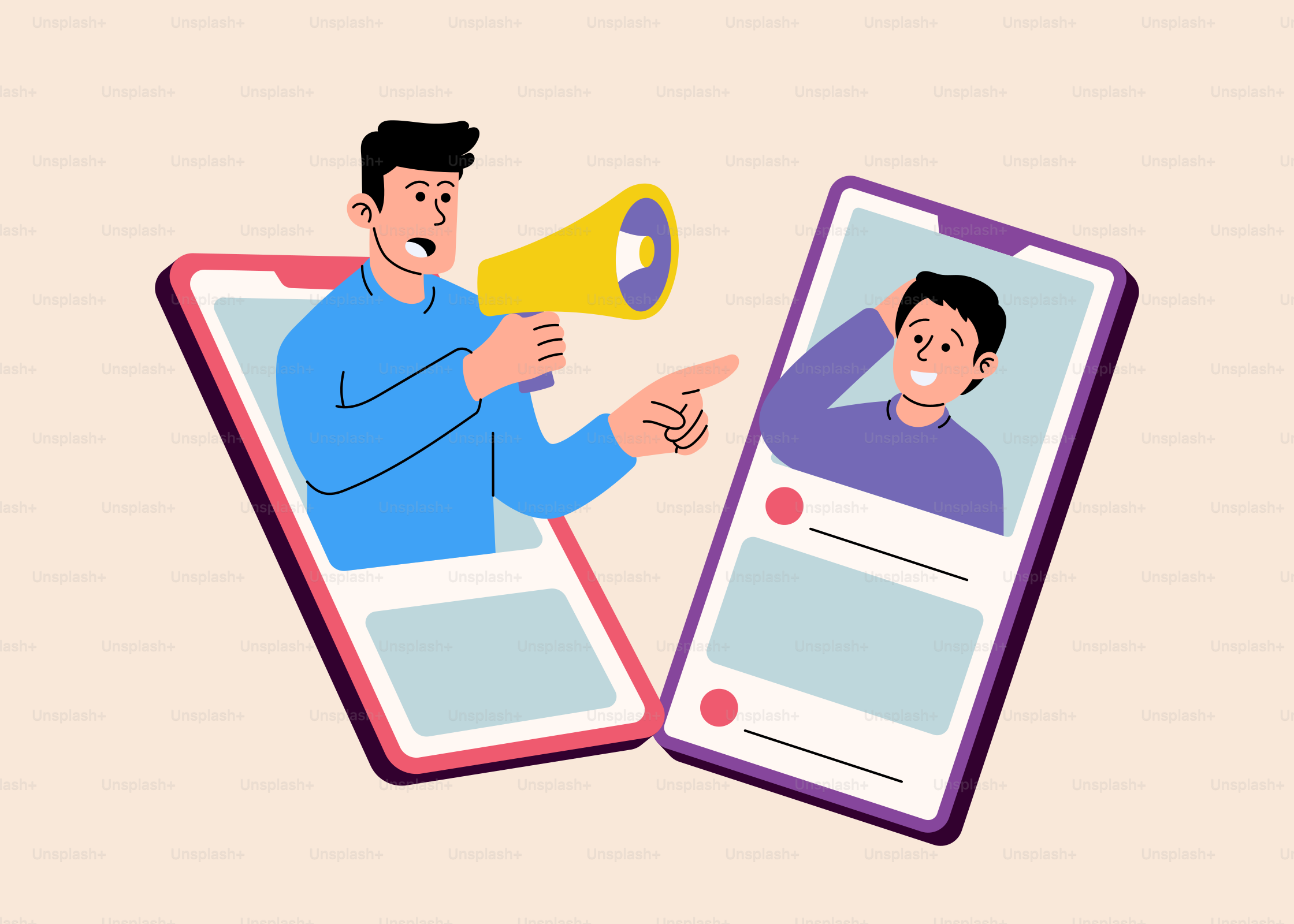 Un hombre con un megáfono y la foto de un hombre con un megáfono vector ...