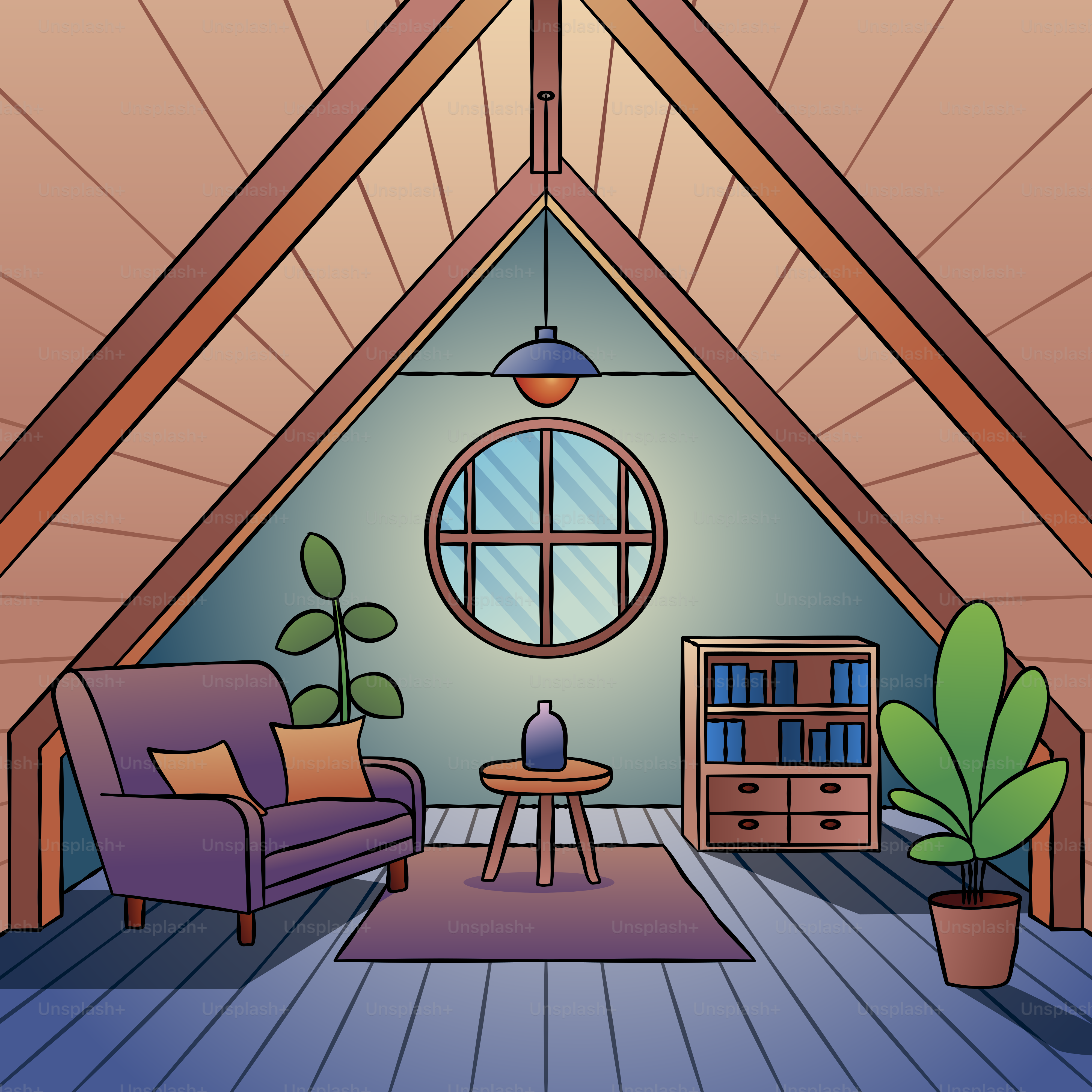 Vektor Ruang tamu dengan sofa dan meja – Gambar Antariksa di Unsplash