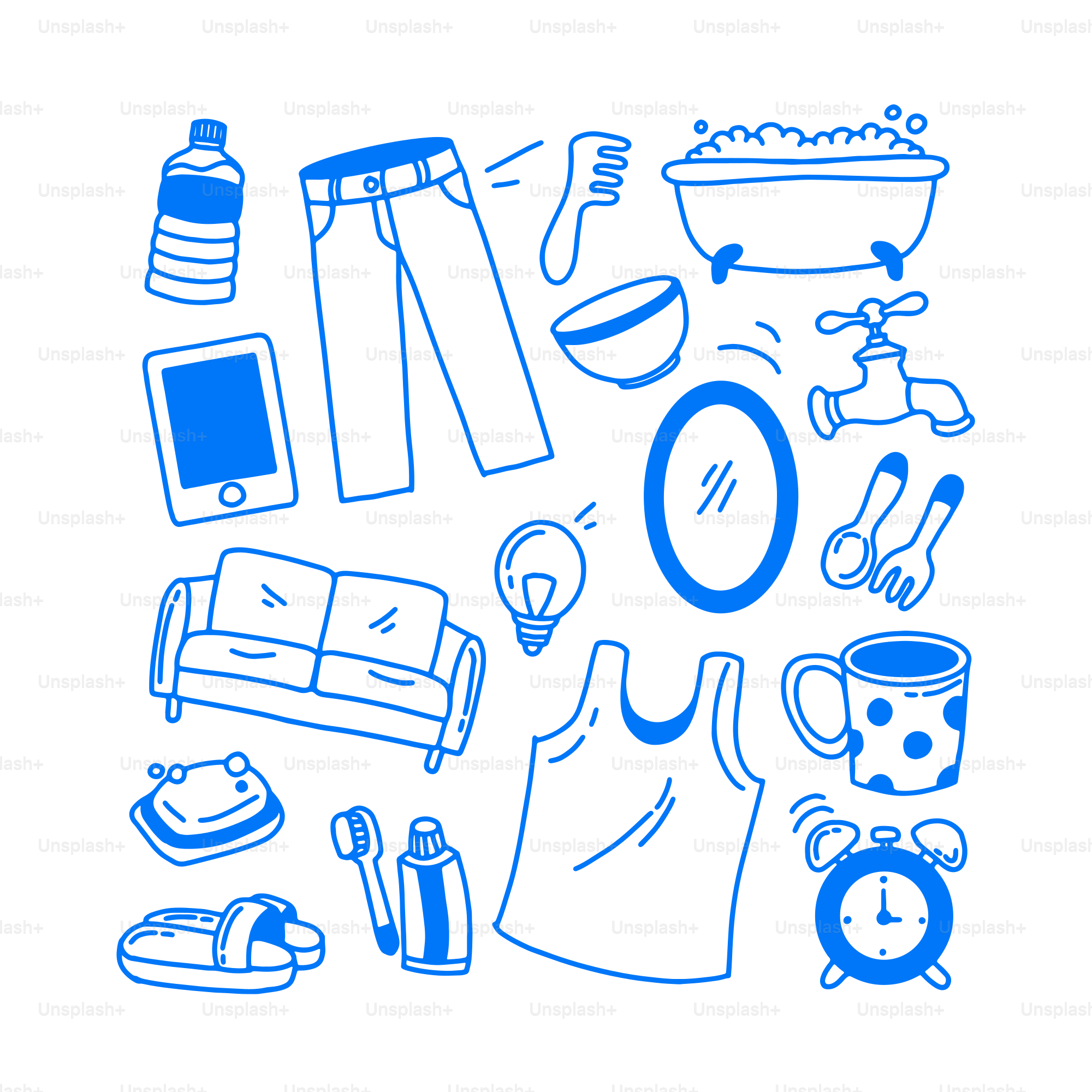 A picture of a bunch of things on a white background vector – Clock ...