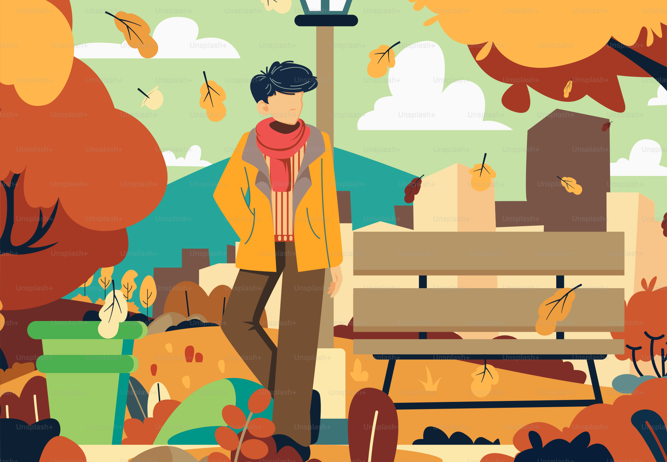 A person sitting on a hill in the fall vector – Fashion Image on Unsplash