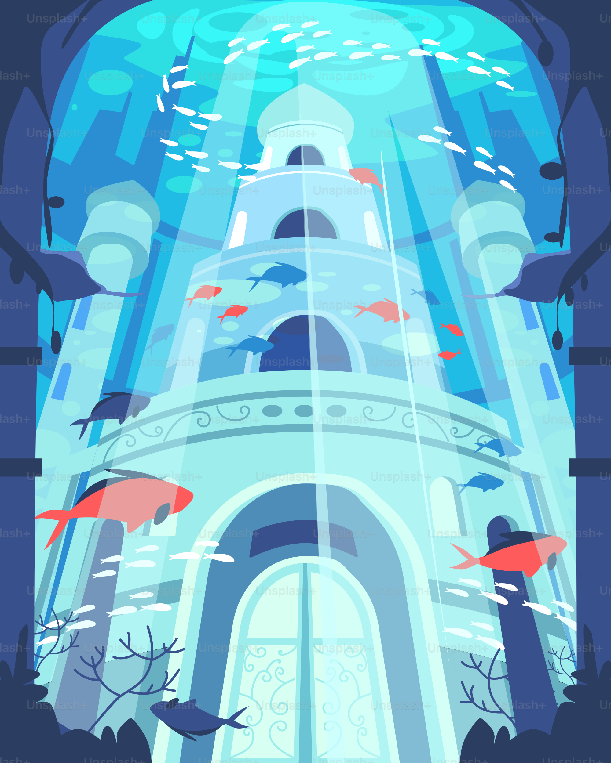 An aquarium with fish swimming around it vector – Sea Image on Unsplash