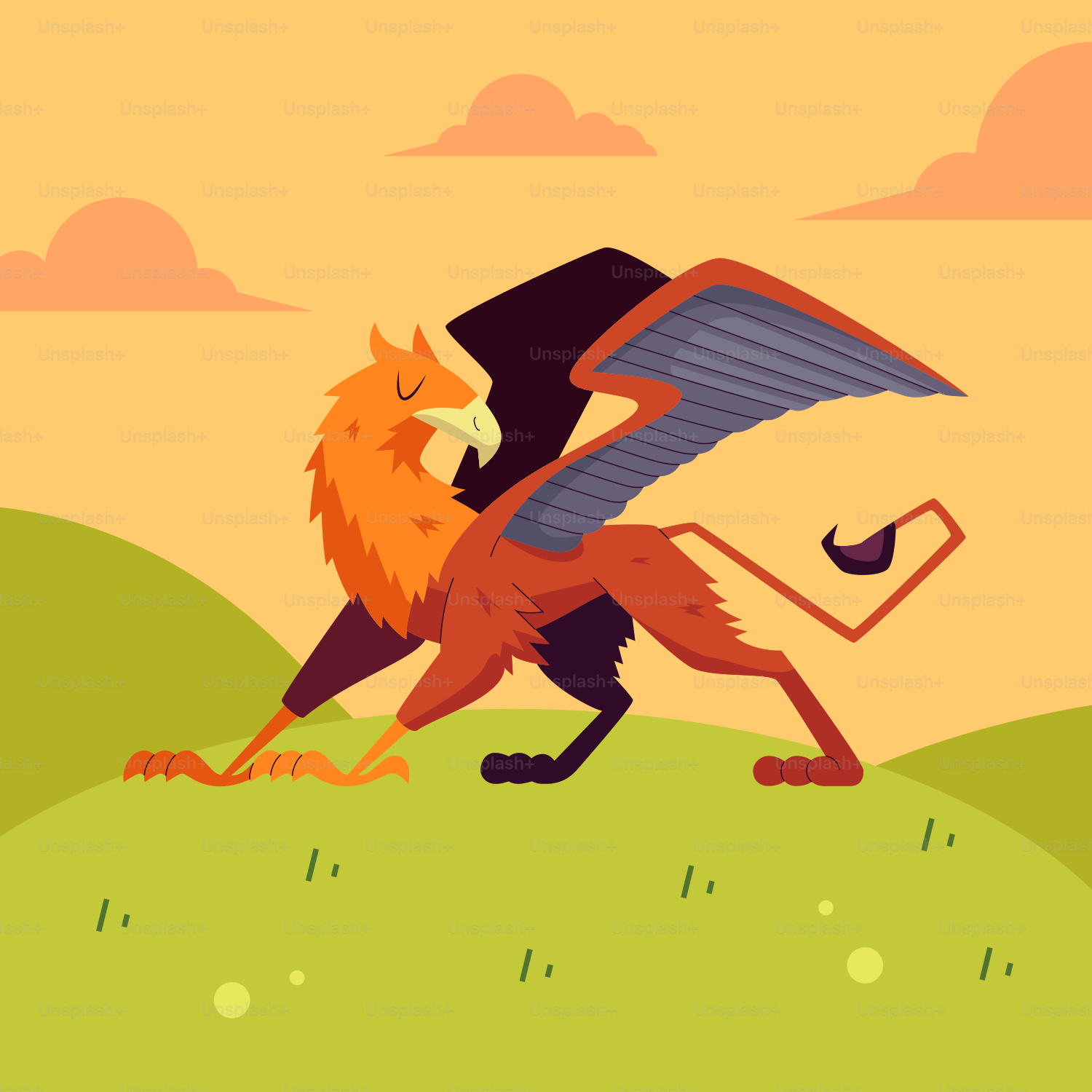 A cartoon of a bird attacking a lion vector – Griffin Image on Unsplash