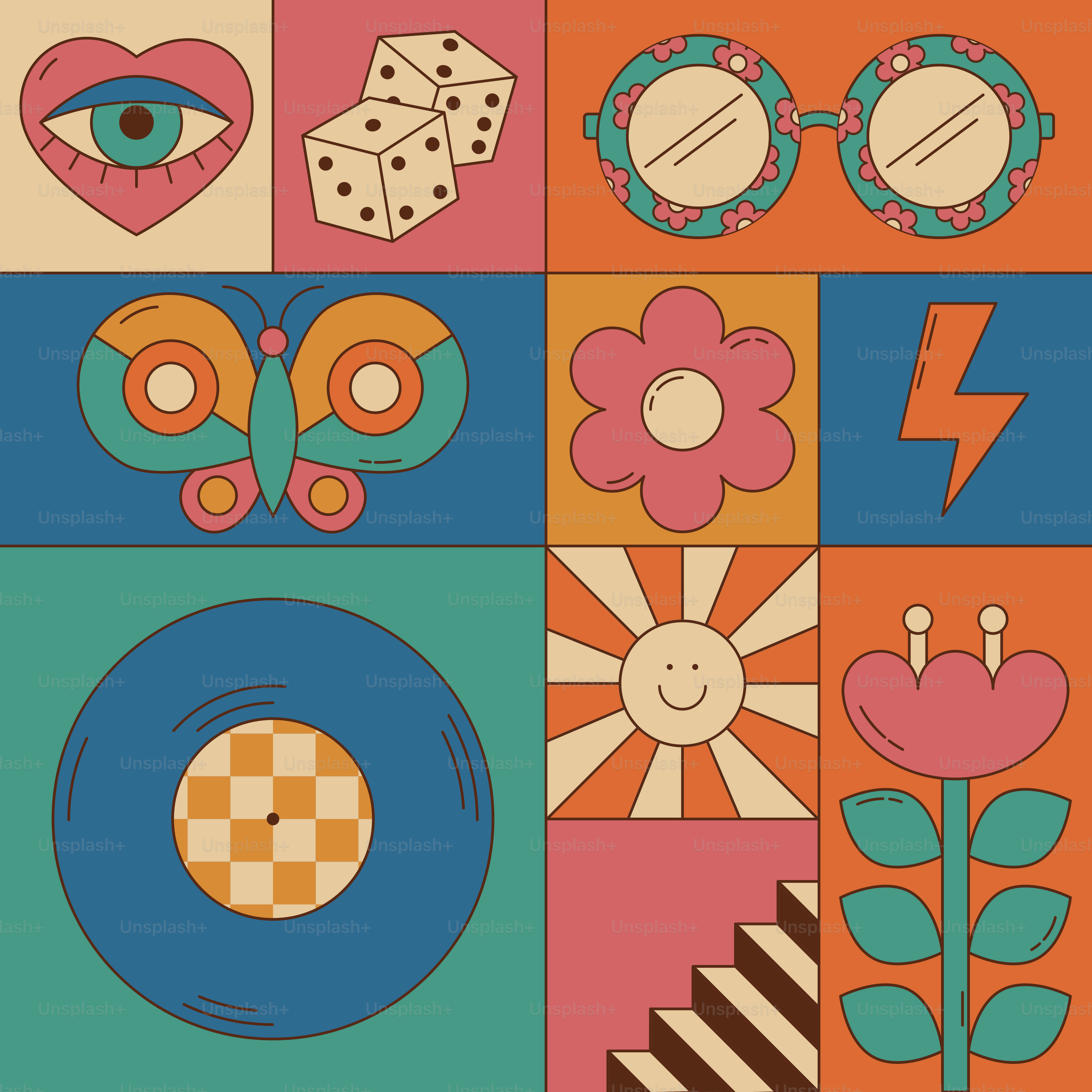 Ein Bild von einem Haufen verschiedener Dinge Vektor – Bild zum Thema ...