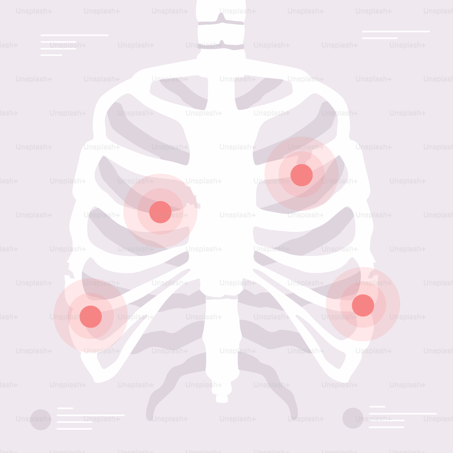 A diagram of the human body with red dots vector – Chronic illness ...