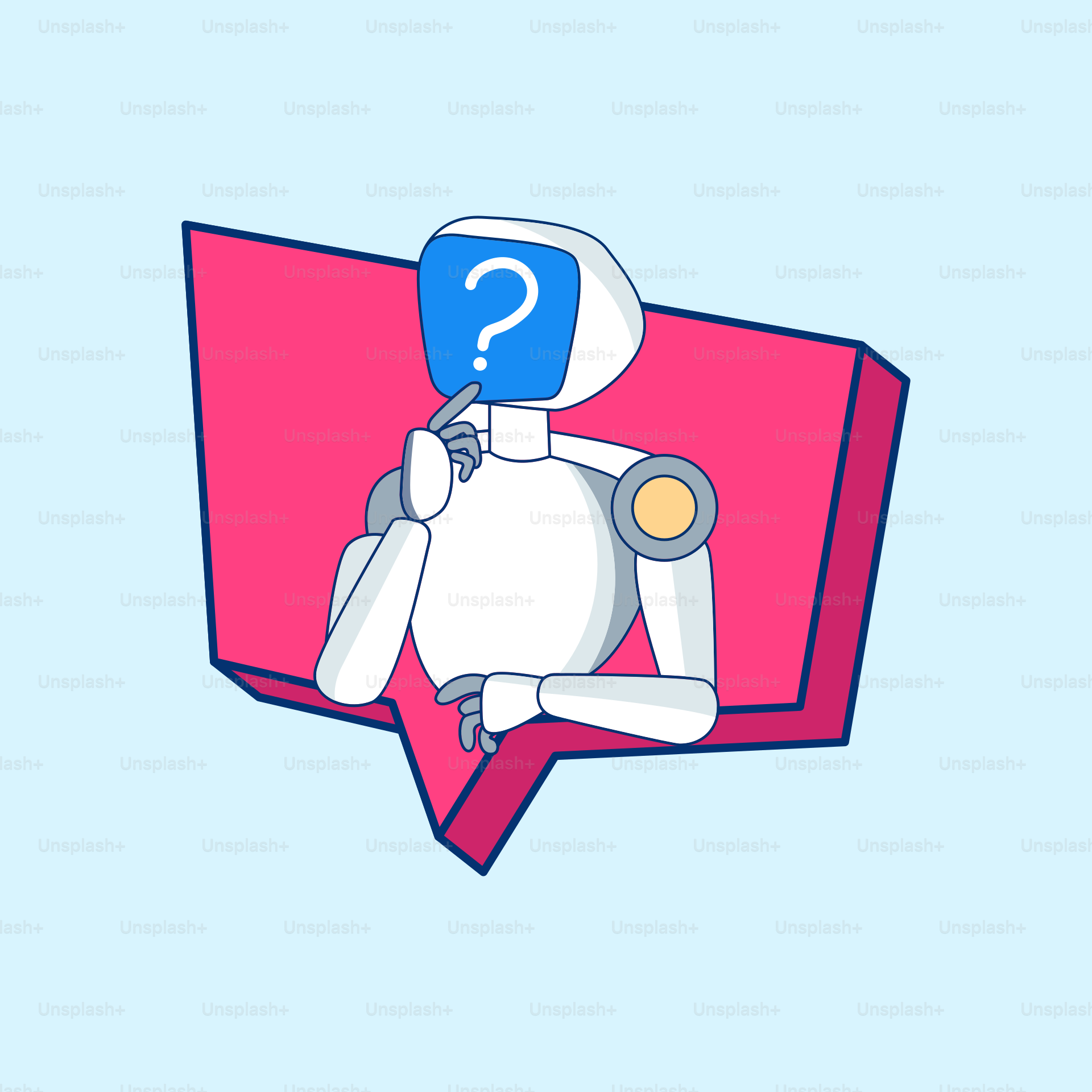 A robot with a question mark on his head vector – Vector Image on Unsplash