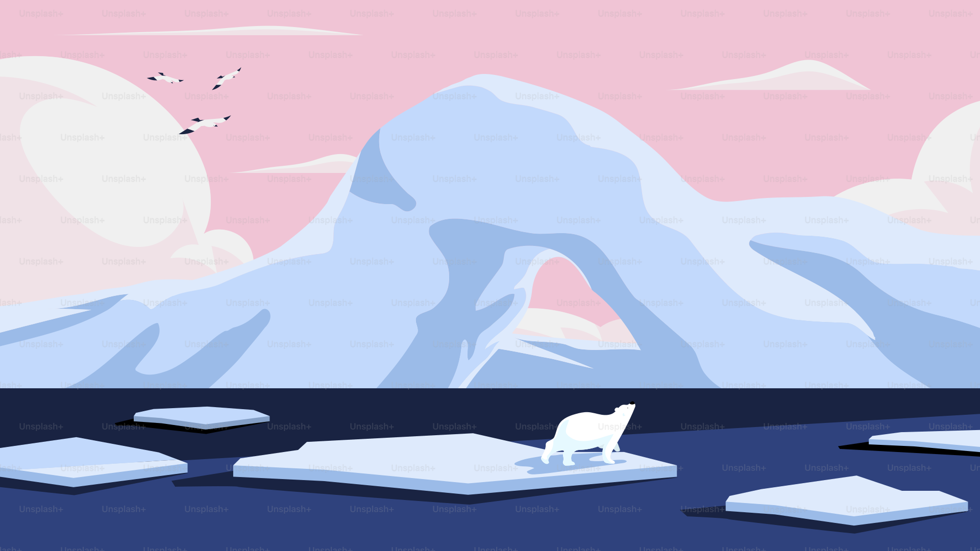 Un grupo de pingüinos sentados sobre un iceberg vector – Imagen de ...