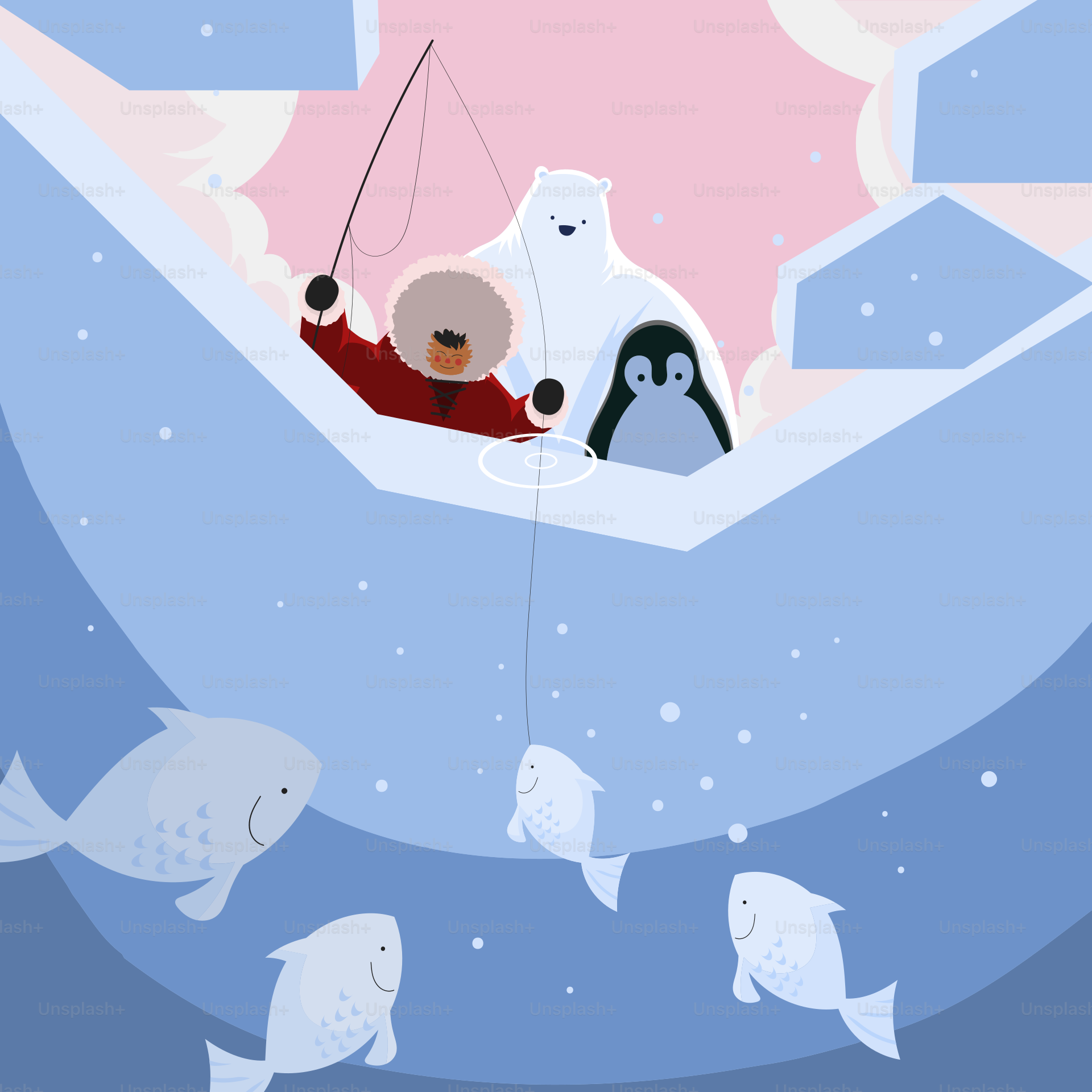 Un grupo de pingüinos sentados sobre un iceberg vector – Imagen de ...
