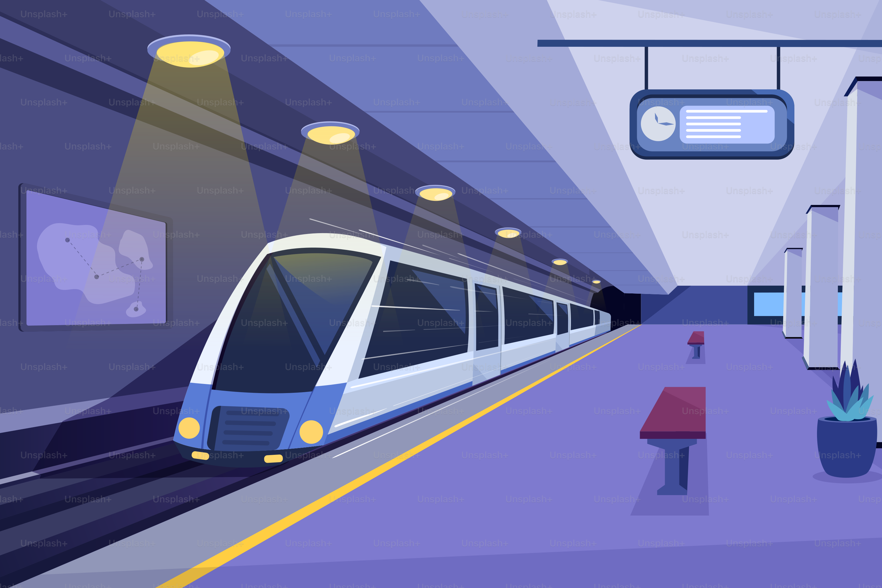 Cartoon Subway Station