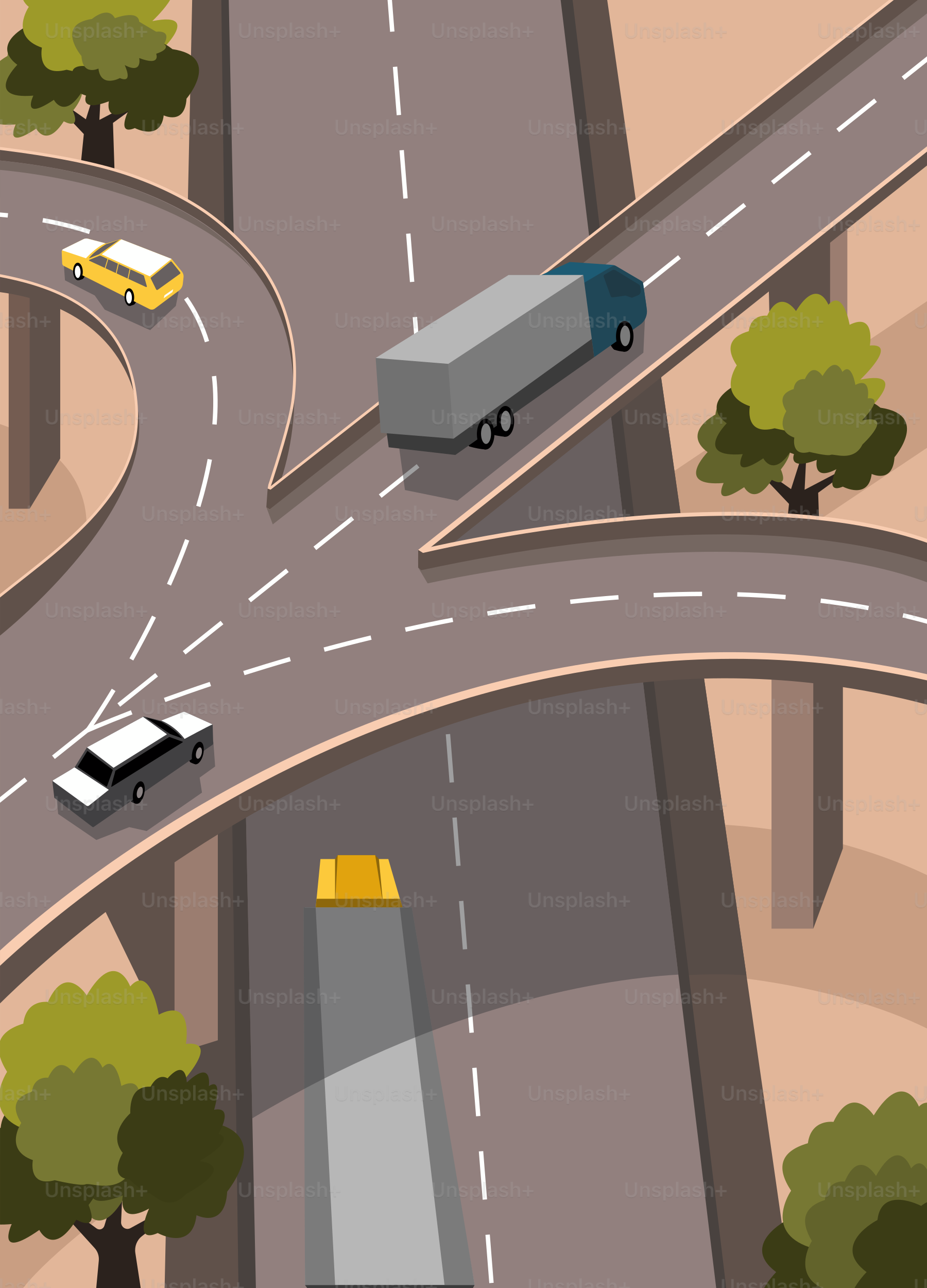 Vektor Jalan dengan mobil dan truk di atasnya – Gambar Kota di Unsplash