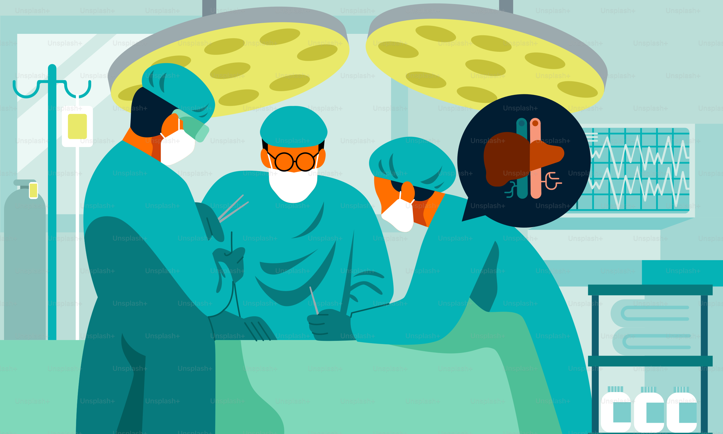 A group of doctors performing surgery in a hospital vector – Doctor ...