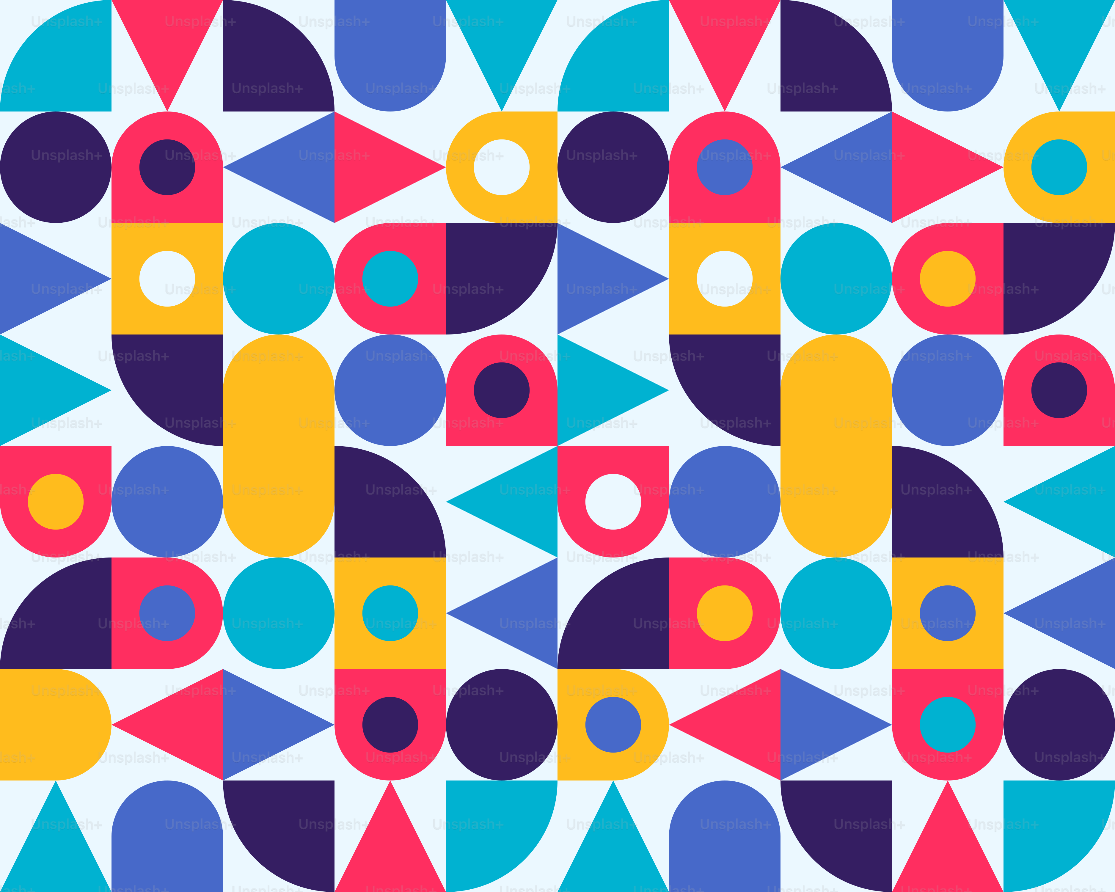 Un patrón colorido con diferentes formas y colores vector – Imagen de ...