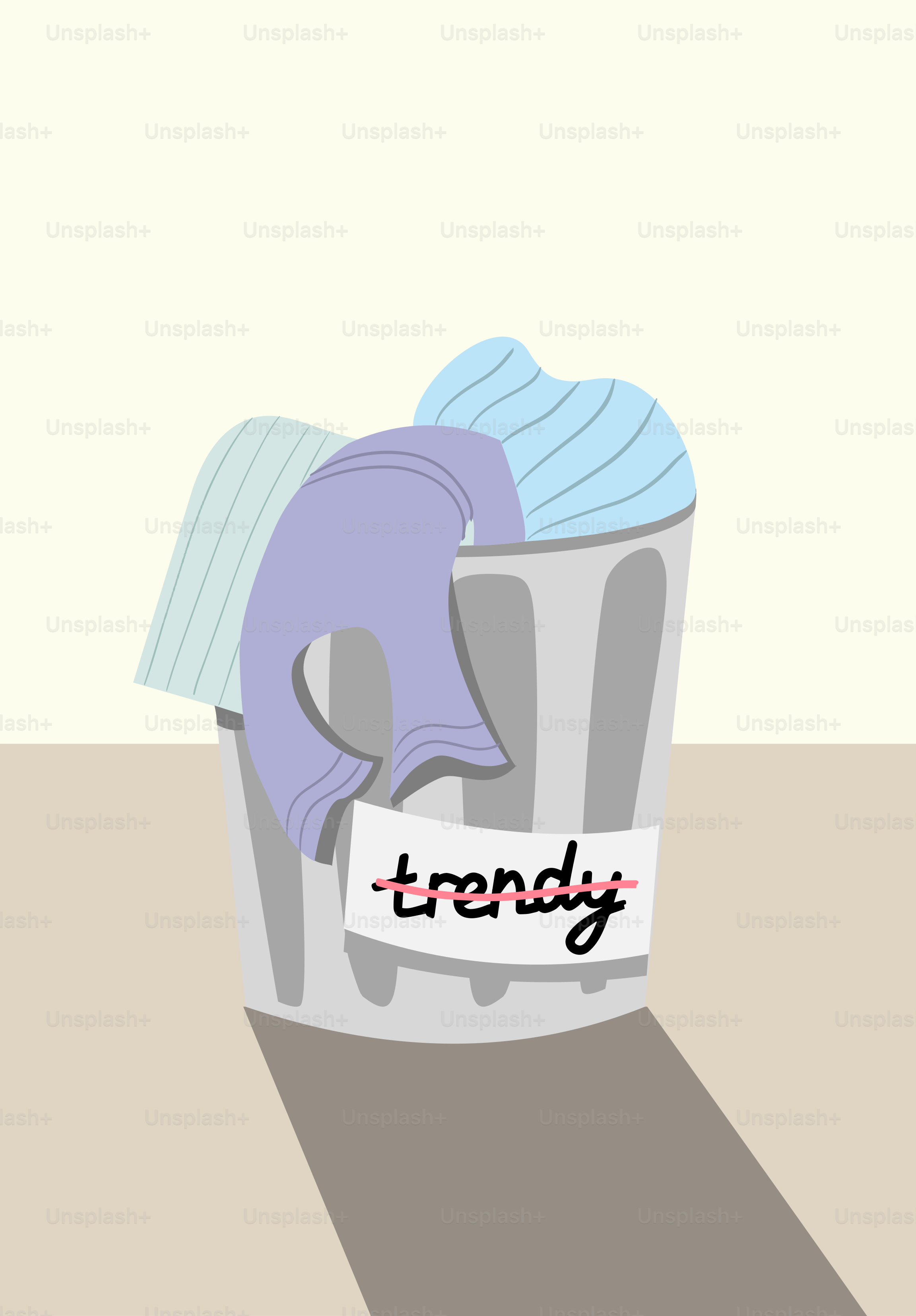 Hay un bote de basura con un letrero vector – Imagen de Tirar la ropa ...