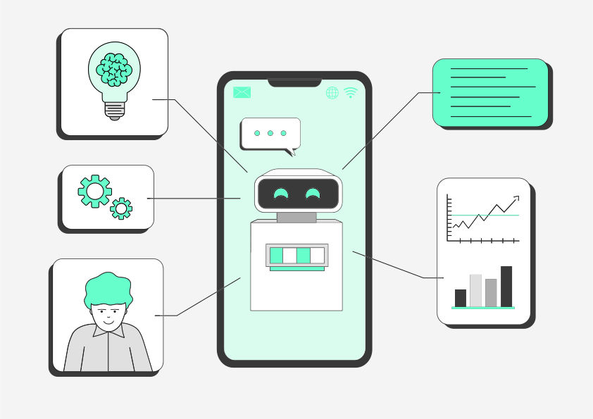 A cell phone with icons surrounding it vector – Prompt Image on Unsplash