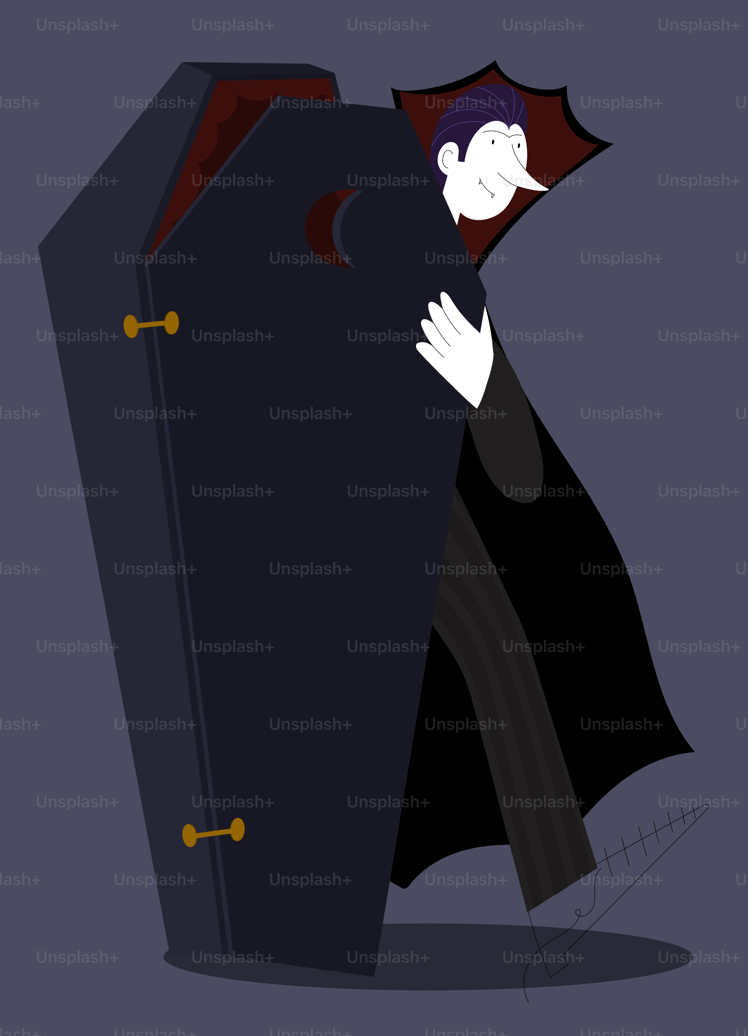 A cartoon picture of a person hiding behind a door vector – Vampire ...