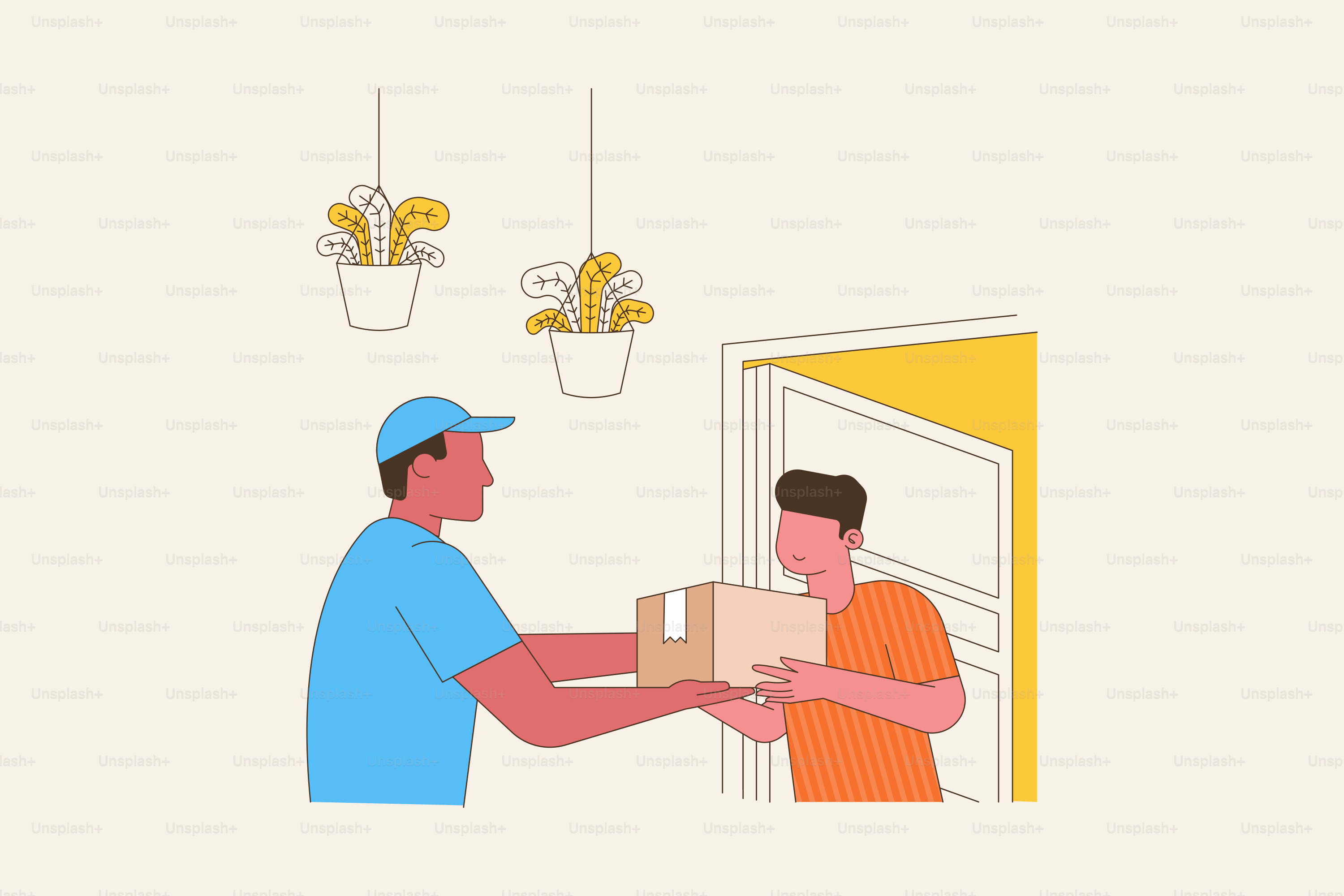 A man handing a box to another man vector – E-commerce Image on Unsplash